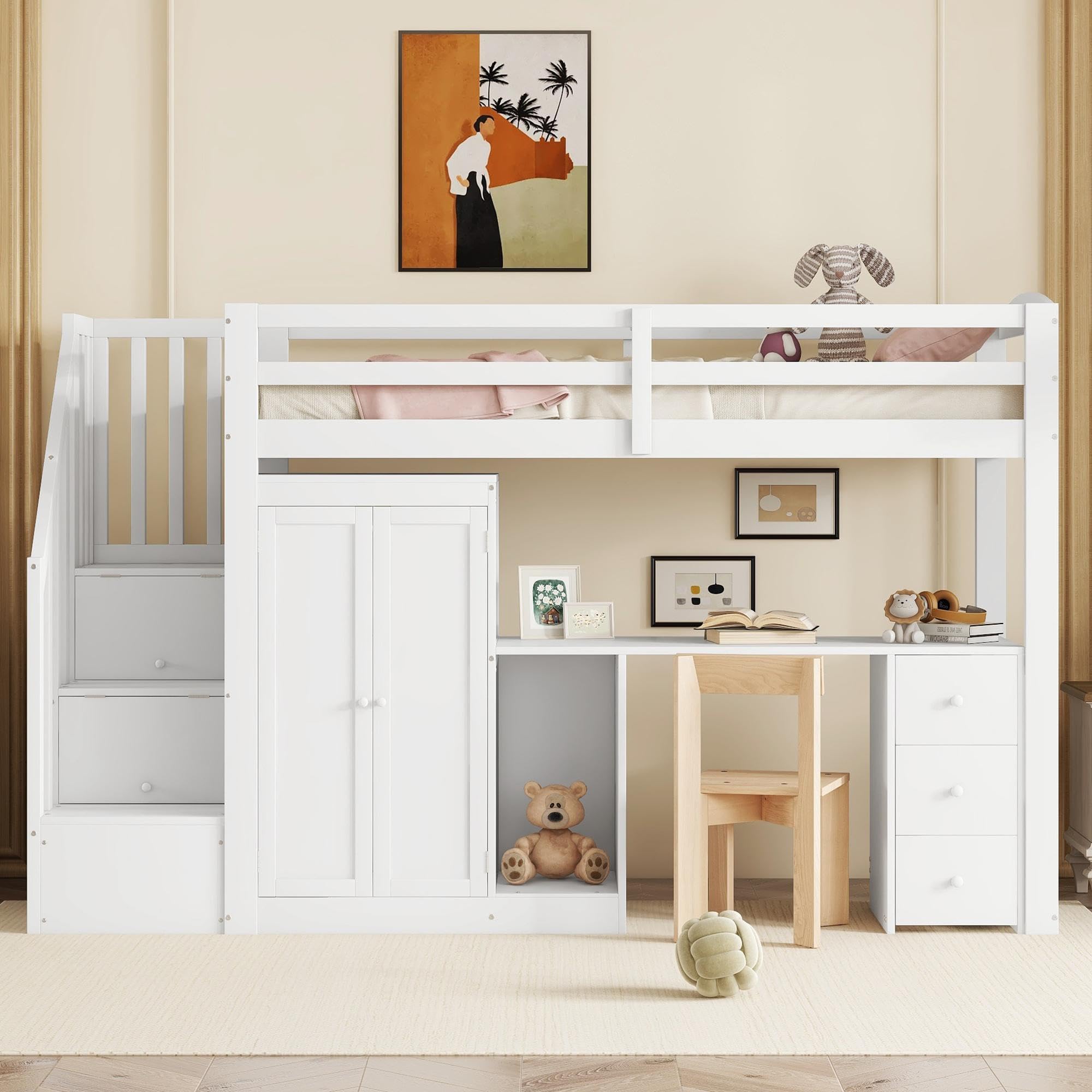 Bunk Bed With Desk And Stairs Bunk Bed With Desk Ideas For Boys And