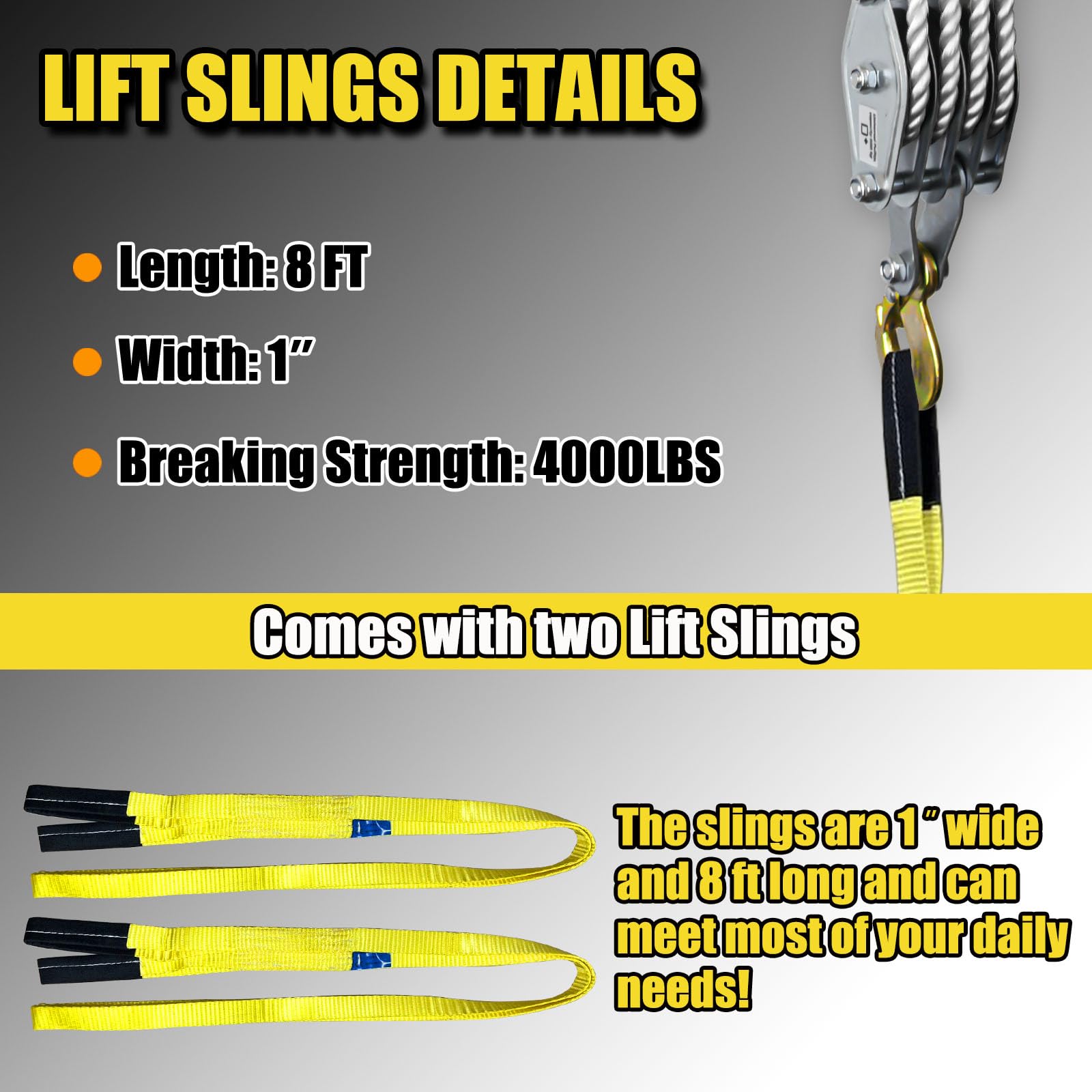 Snapklik.com : FITHOIST Block And Tackle 4400LBS Breaking Strength ...