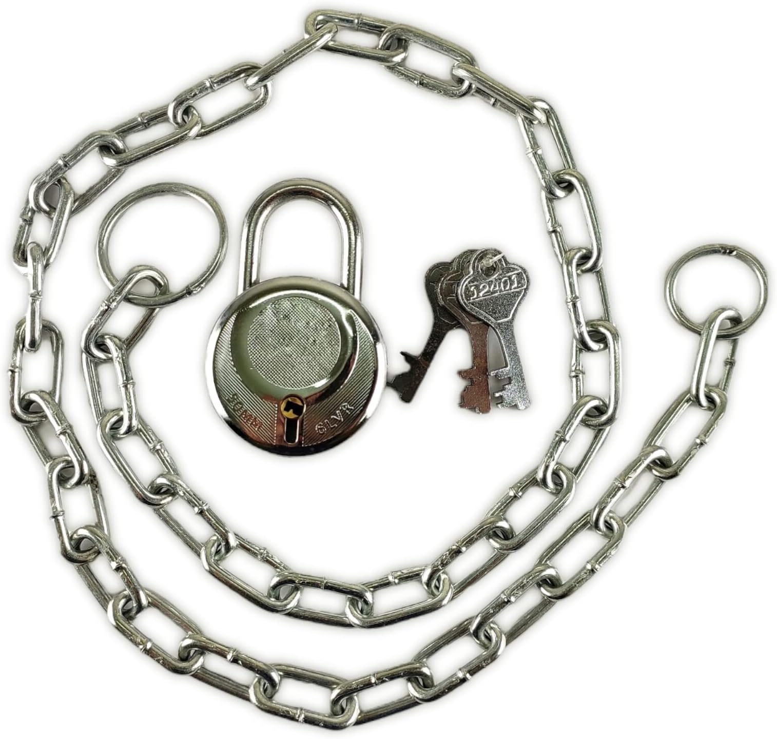 Steel Chain with btass Lock for Luggage Bags, Vehicles, Goods Safety (2 ...