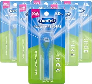 DenTek Floss Threaders for Braces, Bridges & Implants with Case
