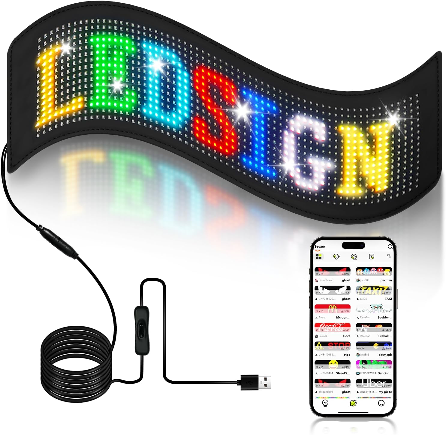 Amazon.com: LED Sign, 15''x4'' Programmable LED Sign with Bluetooth APP ...