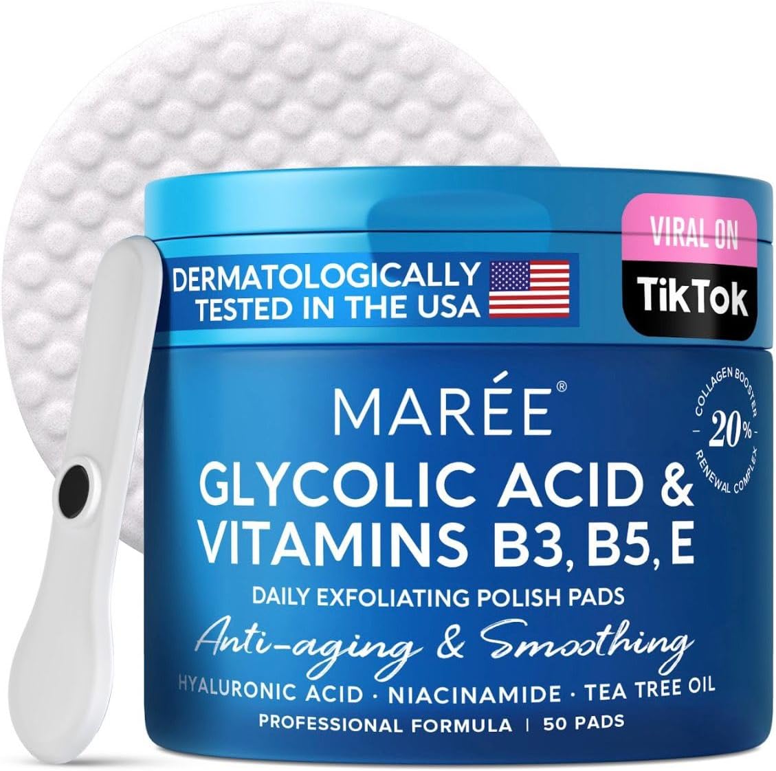 Amazon.com: MAREE Facial Polish - Glycolic Acid Peel Pads For Face With ...