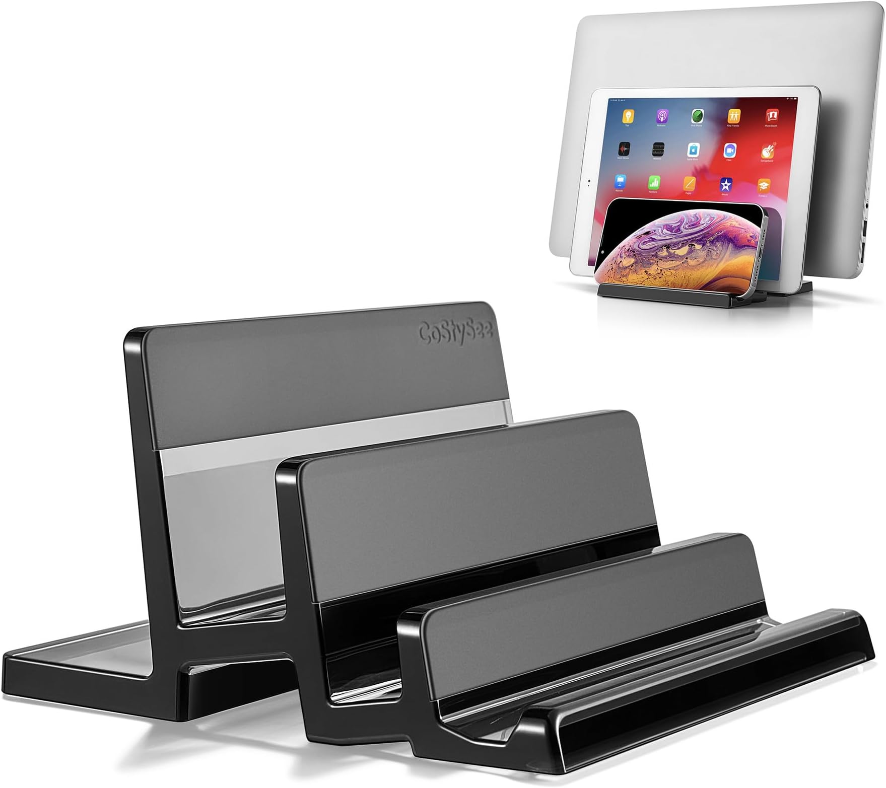 Amazon.com: CoStySee 3-Slot Vertical Laptop Stand Laptop Holder for ...