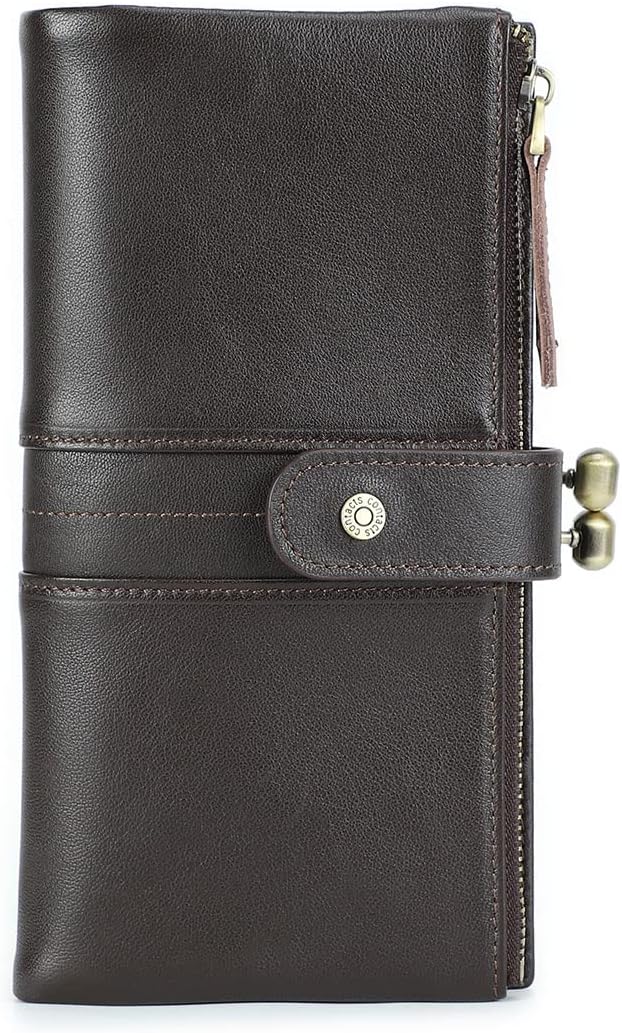 Amazon.com: Kiss Lock Wallet for Women Leather Kiss Clasp Wallet Coin ...