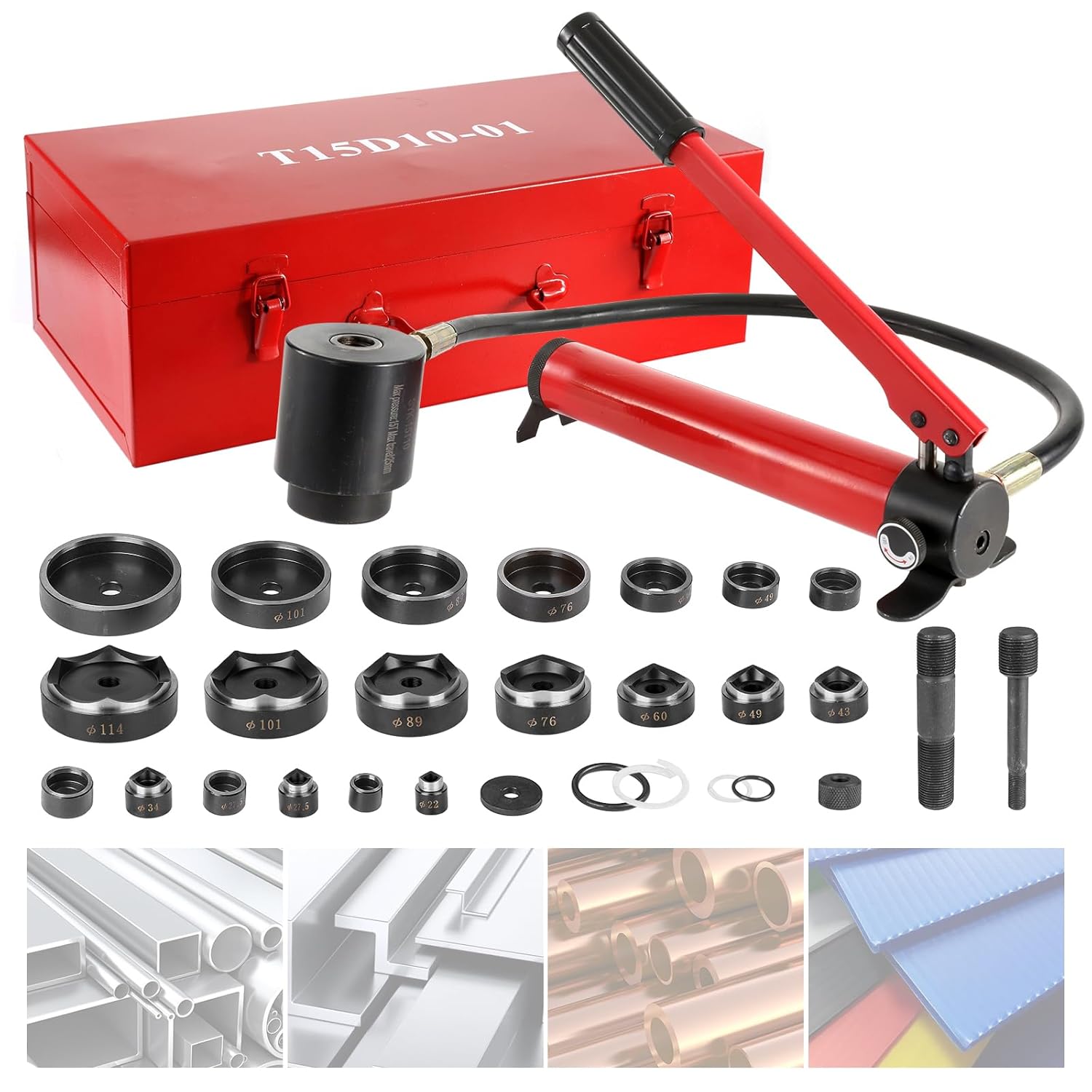 IRONWALLS 15 Ton Knockout Punch Set 1/2” to 4”, Hydraulic Knockout ...