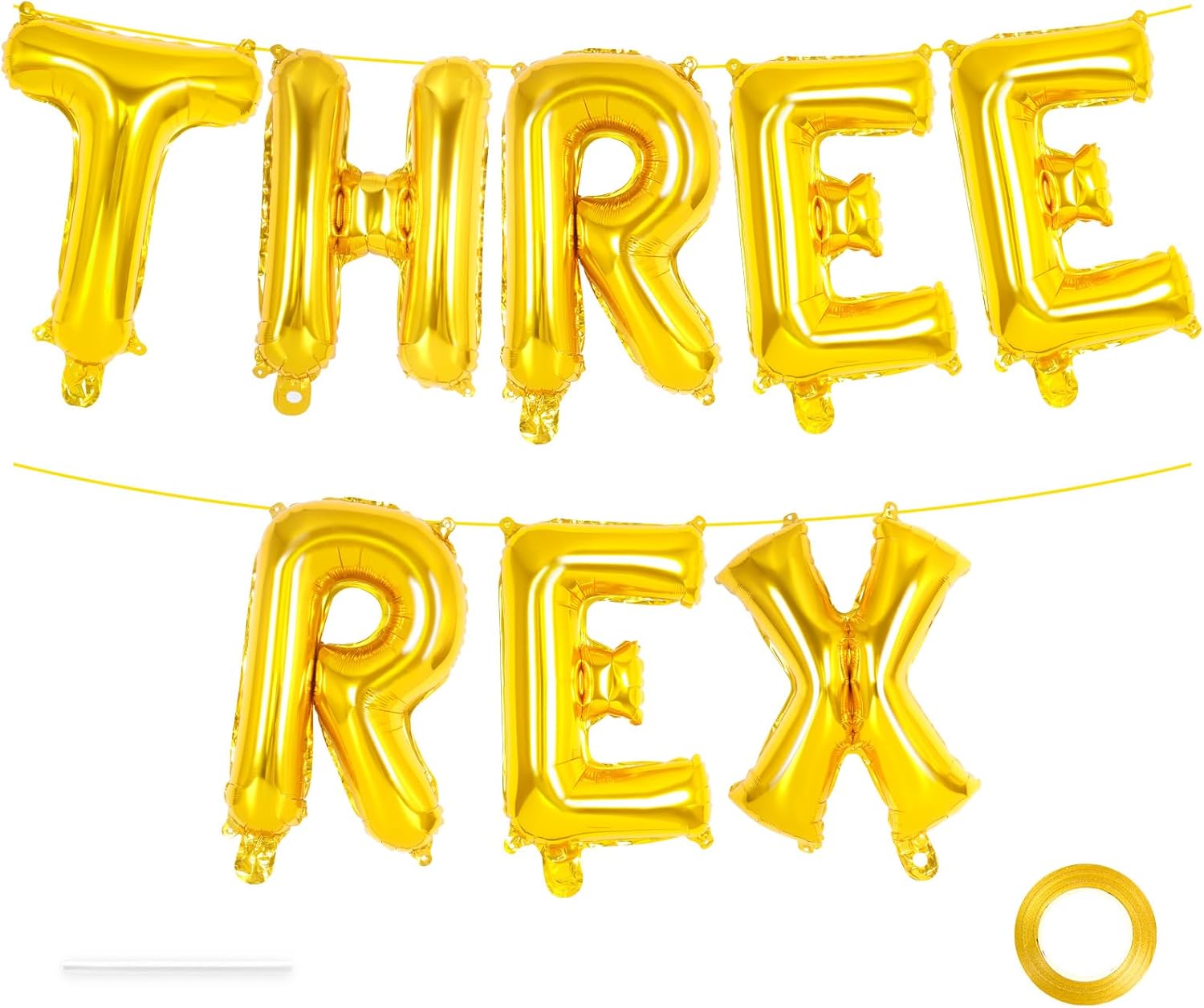 Amazon.com: Gold Three Rex Balloon, 16 Inch Large Three Rex Letter ...