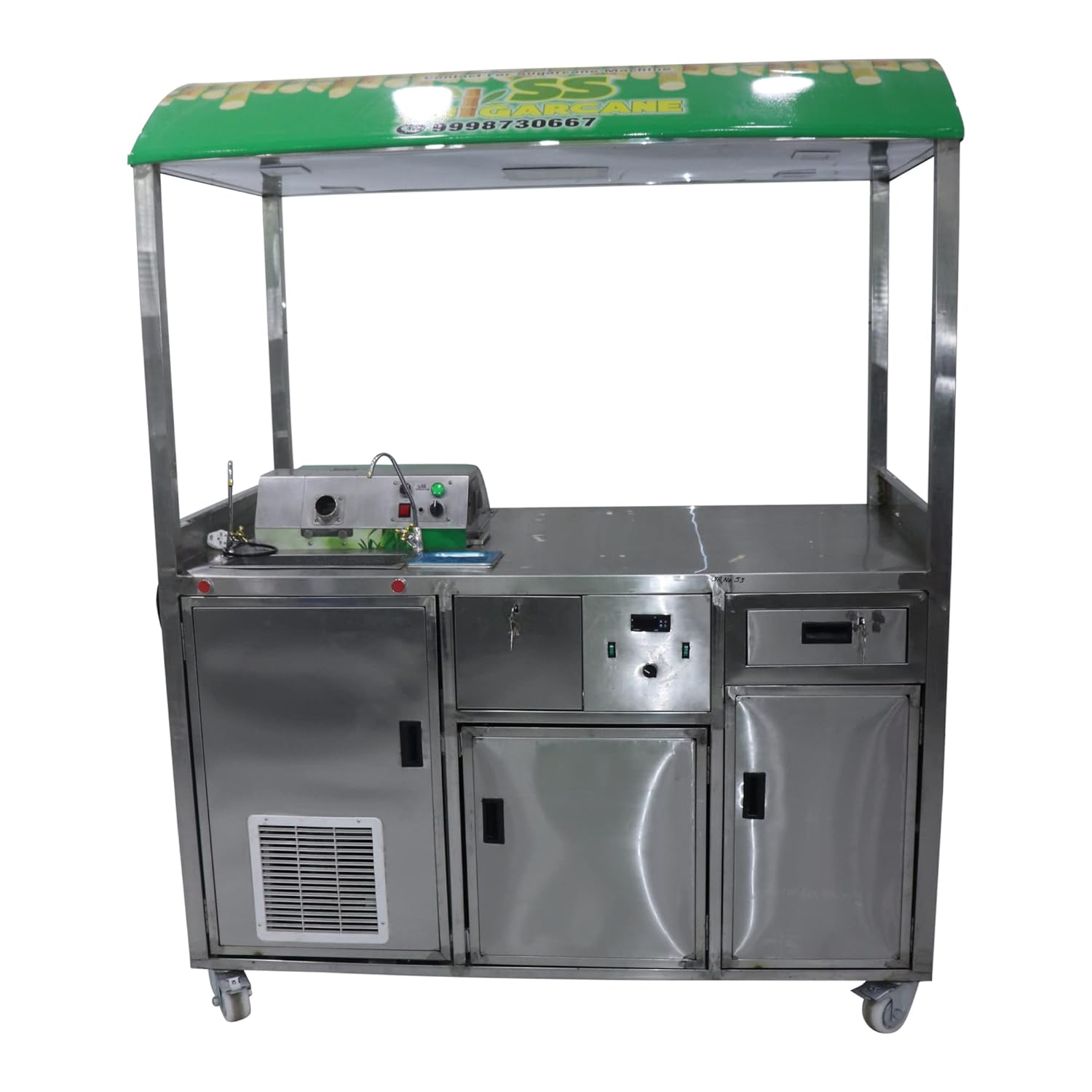 Buy SS SODA MACHINE SUGARCANE JUICE MACHINE JAMBOO TROLLEY SS-202&304 ...