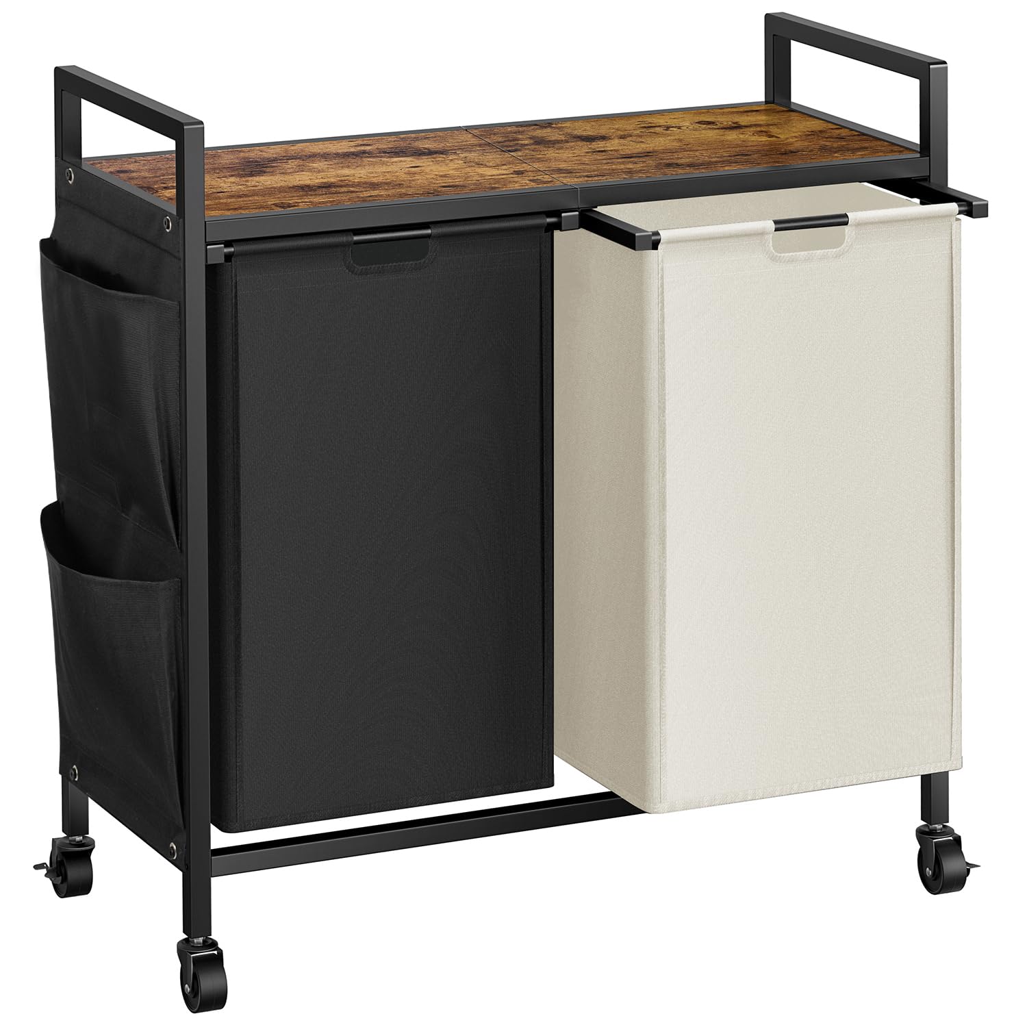 Amazon.com: WOWLIVE Double Laundry Hamper with Lid,Rolling Laundry ...