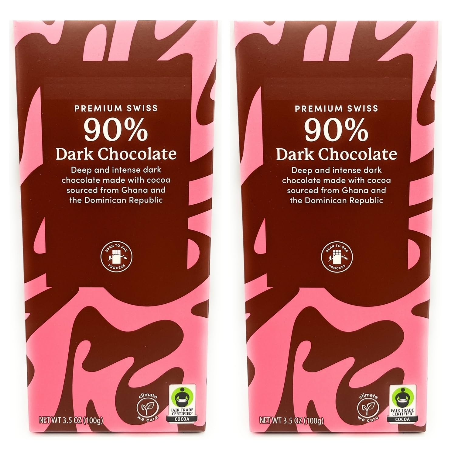 Amazon.com : Premium Swiss 90% Dark Chocolate Bar Made with Cocoa ...