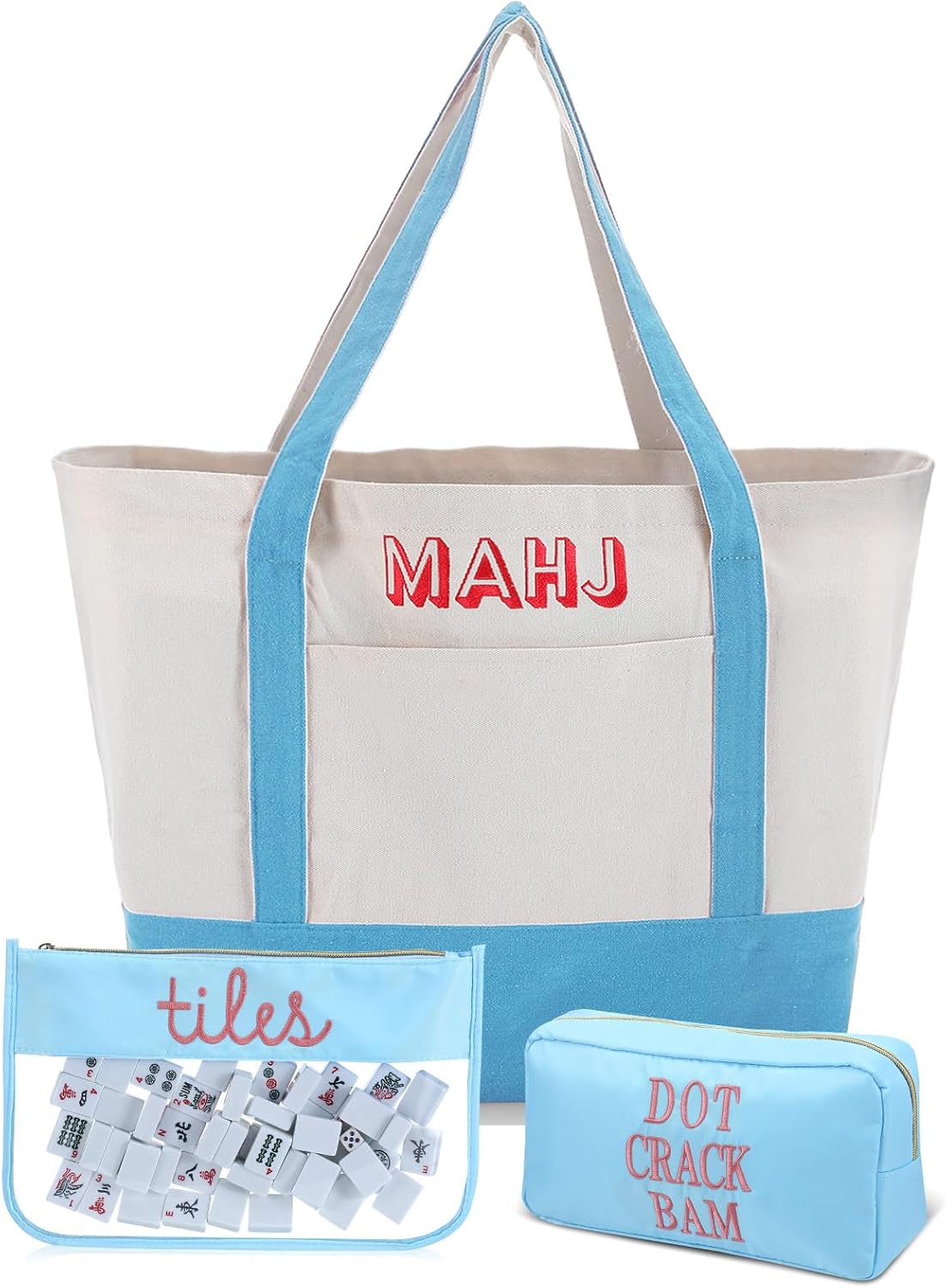 Amazon.com: Shinylin 3 Pcs Empty Mahjong Tile Bags with Zipper Set ...