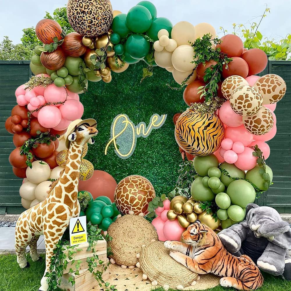 Buy Jungle Safari Tropical Wild Lion King Theme Sage Green Balloons Balloon Garland Kit Birthday ...