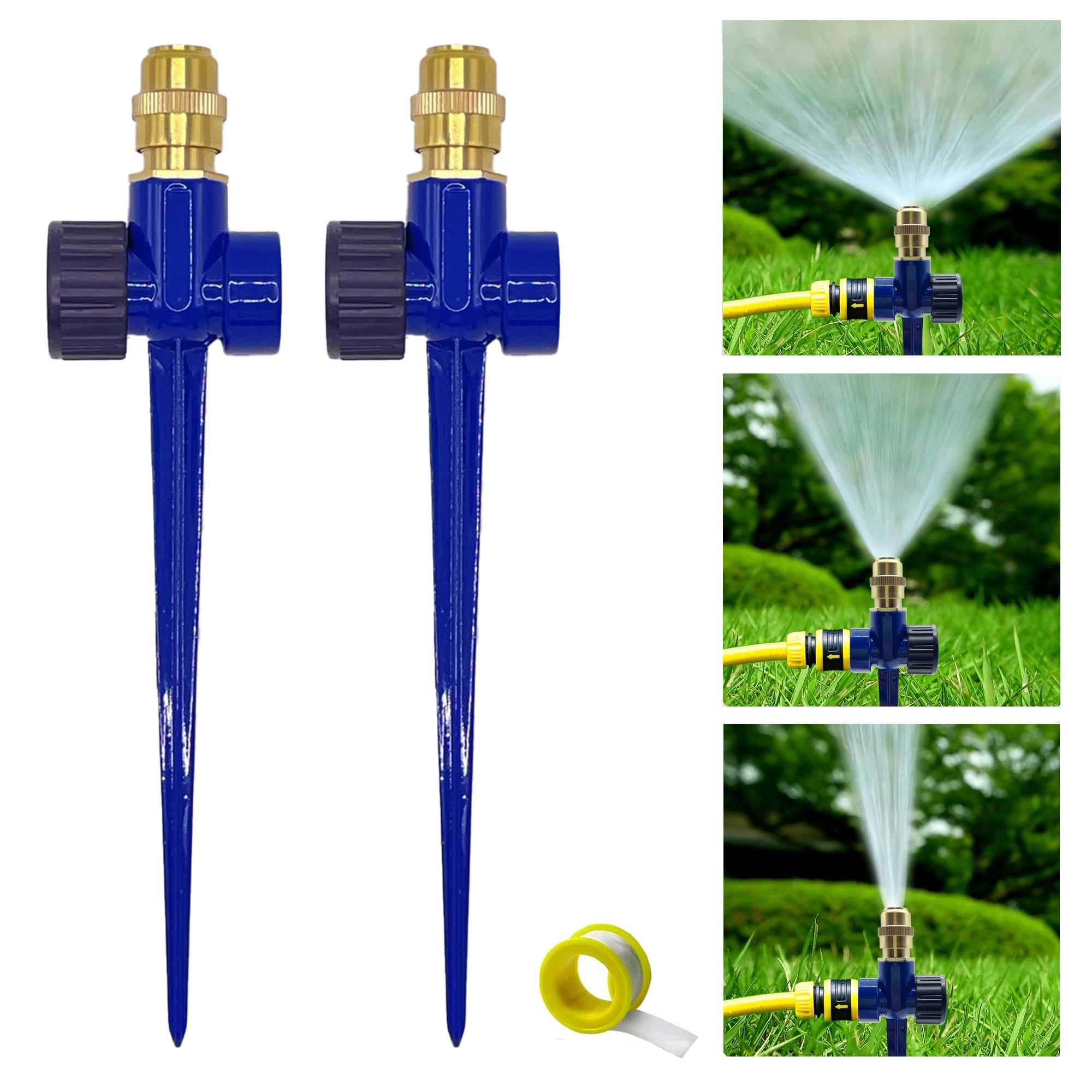 Amazon.com : AGradify 2 Pack Metal Lawn Sprinklers for Yard Fit 3/4 ...
