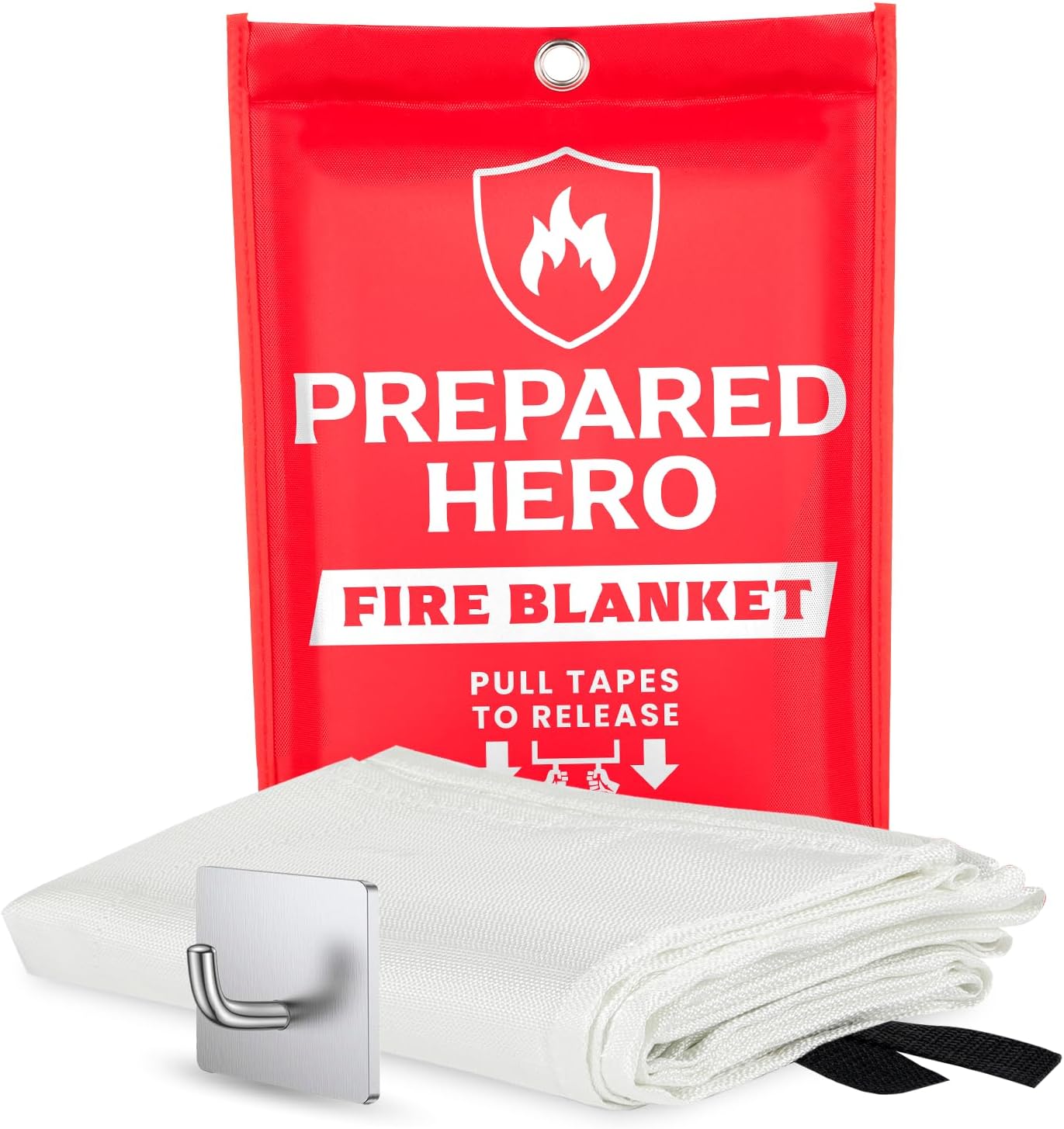 Amazon.com: Prepared Hero Emergency Fire Blanket - 1 Pack + 1 Hook ...