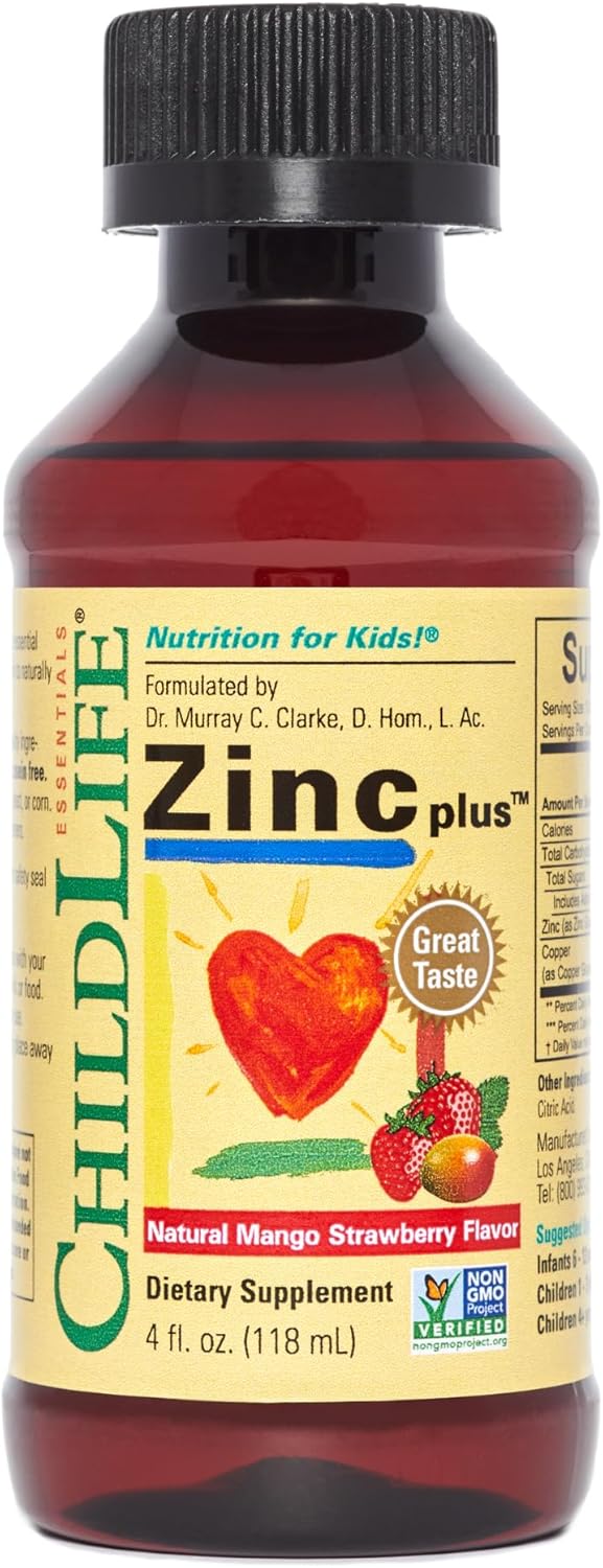 Amazon.com: CHILDLIFE ESSENTIALS Liquid Zinc Plus - Zinc for Kids, Zinc ...