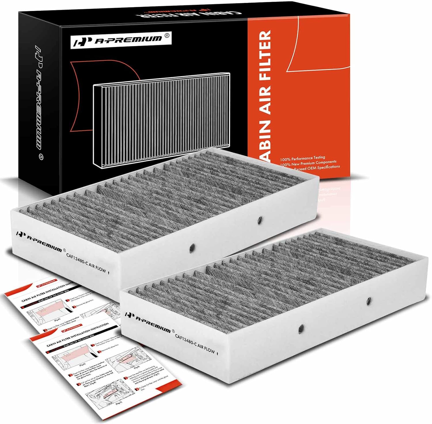 A-Premium 2-PC Cabin Air Filter with Activated Carbon Compatible with ...