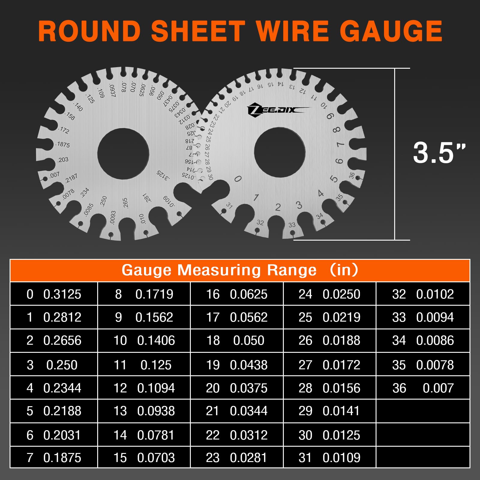 Snapklik.com : Standard Dual-Sided Round Wire Cable Sheet Gage ...