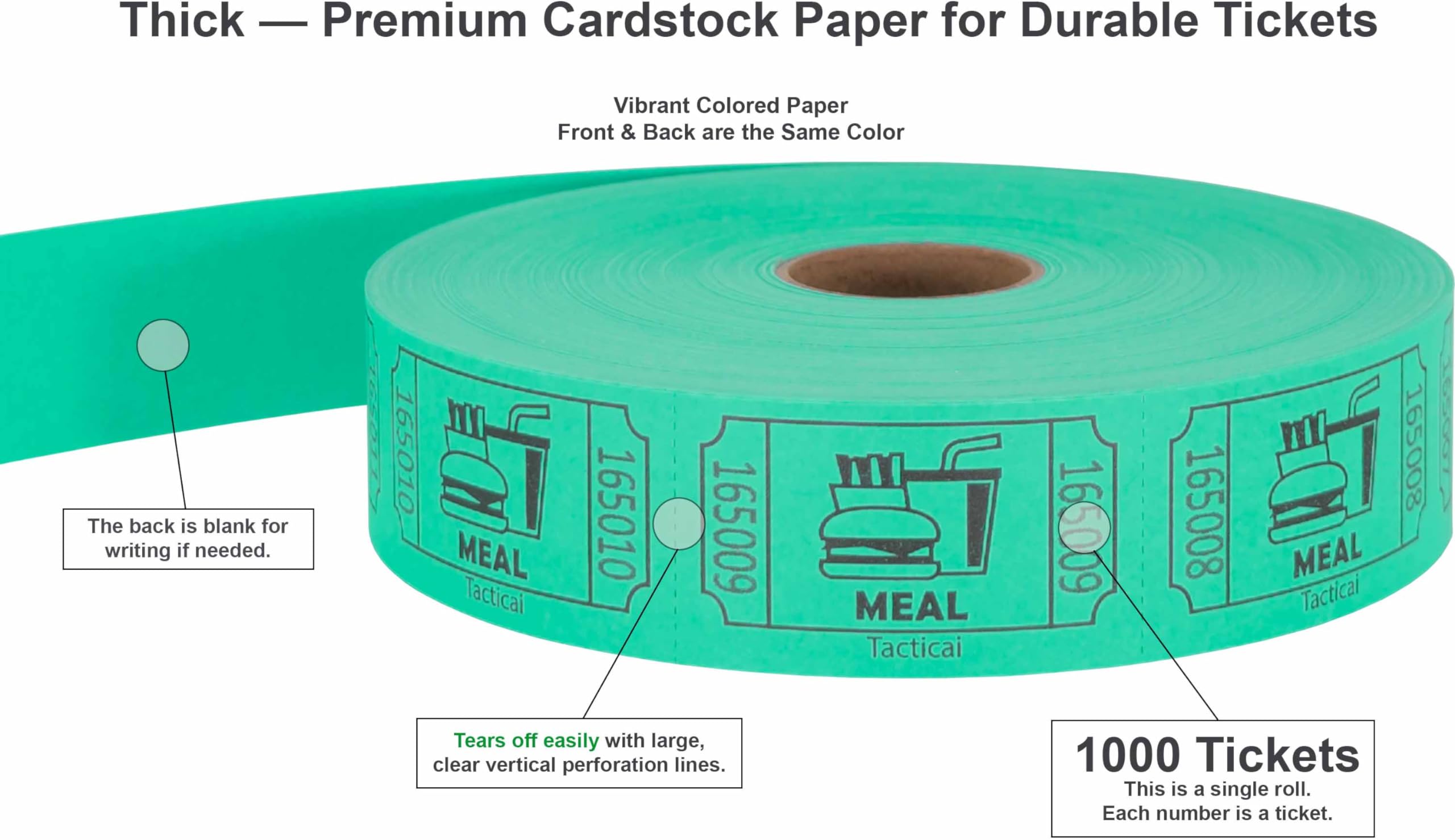 Snapklik.com : Tacticai 1000 Raffle Tickets, Meal, Green