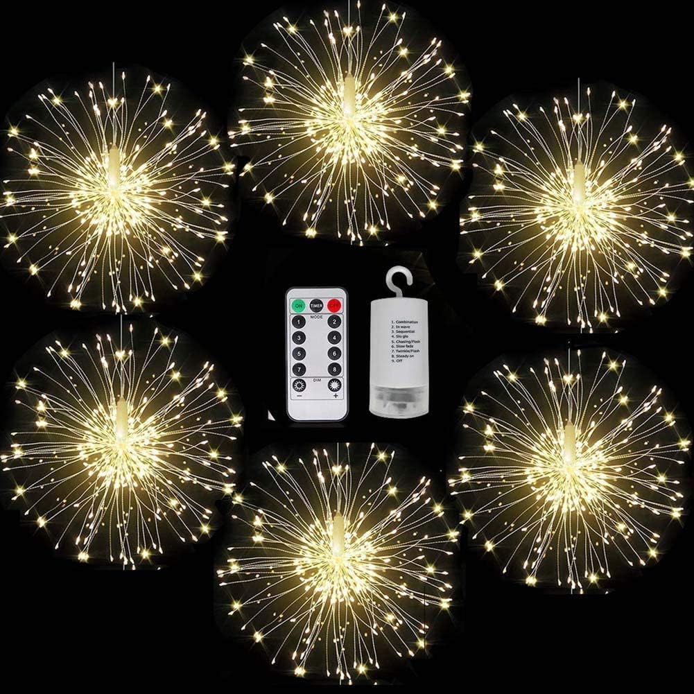 FOOING 6 Pack Firework Lights LED Starburst Lights with 8 Modes ...