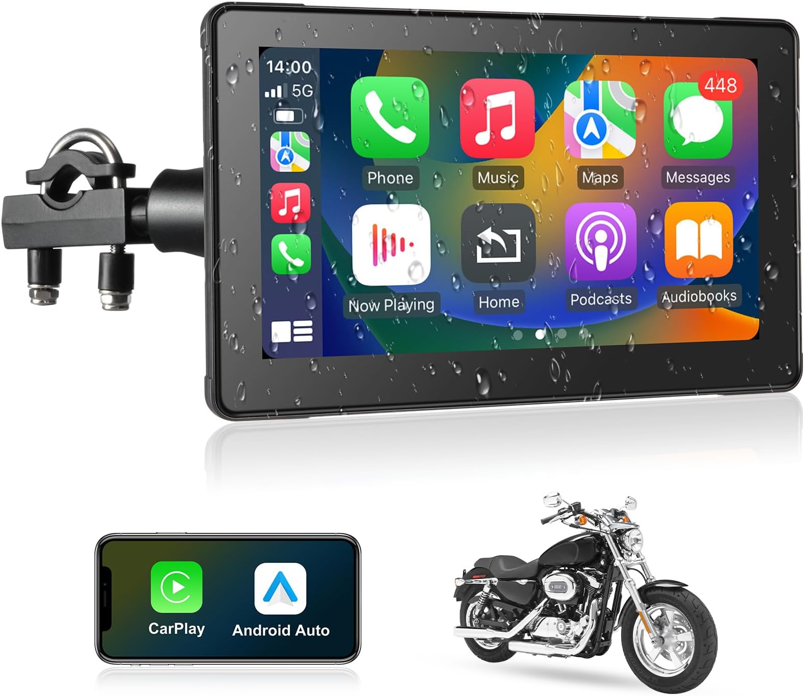 Amazon.com: Portable Wireless Apple Carplay Android Auto Screen for ...