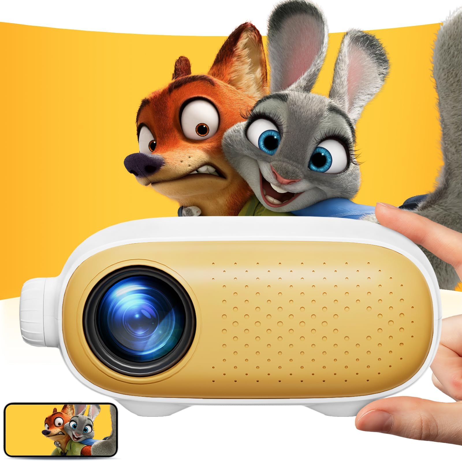 Amazon.com: KCRPM Mini Car Cinema Projector, 1080p LED Pico Video ...