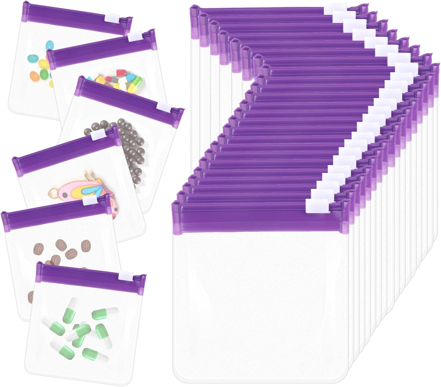 Amazon.com: 24 Pcs Travel Pill Packets Pill Pouch Bags Reusable ...