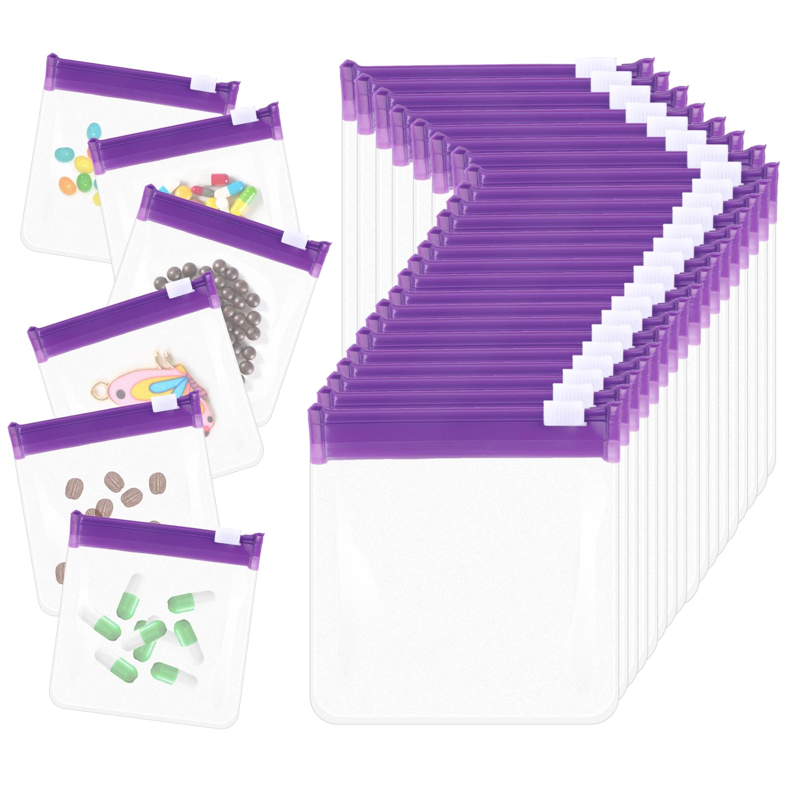 Amazon.com: 24 Pcs Travel Pill Packets Pill Pouch Bags Reusable ...