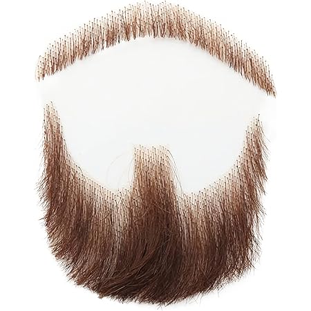 Amazon.com : 100% Human Hair Fake Beard - Black Face Beards Realistic ...