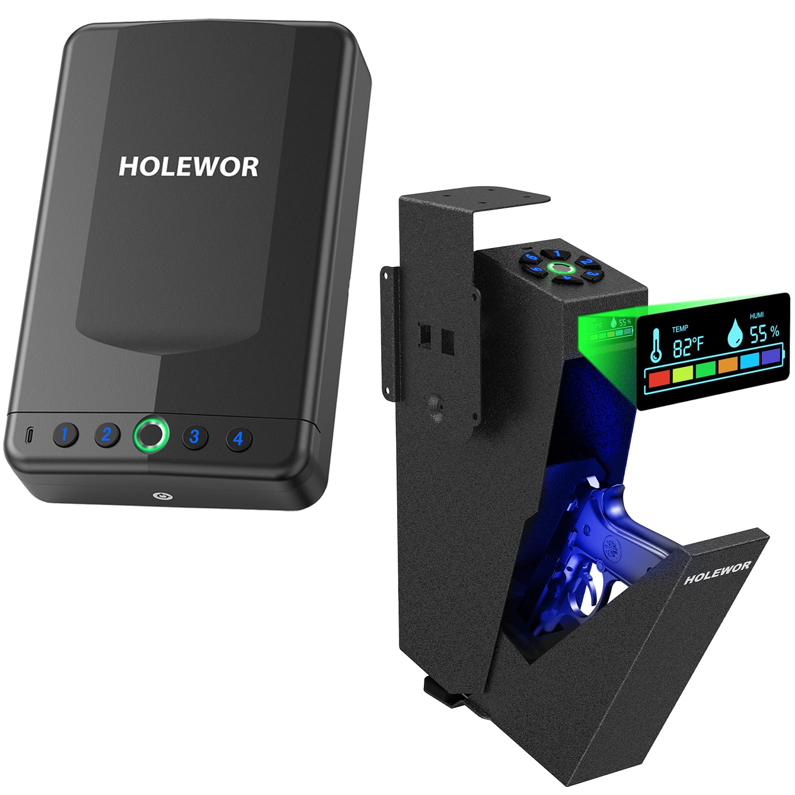 Amazon.com: Small Gun Safe for Car Biometric Pistol Safe Quick Access ...