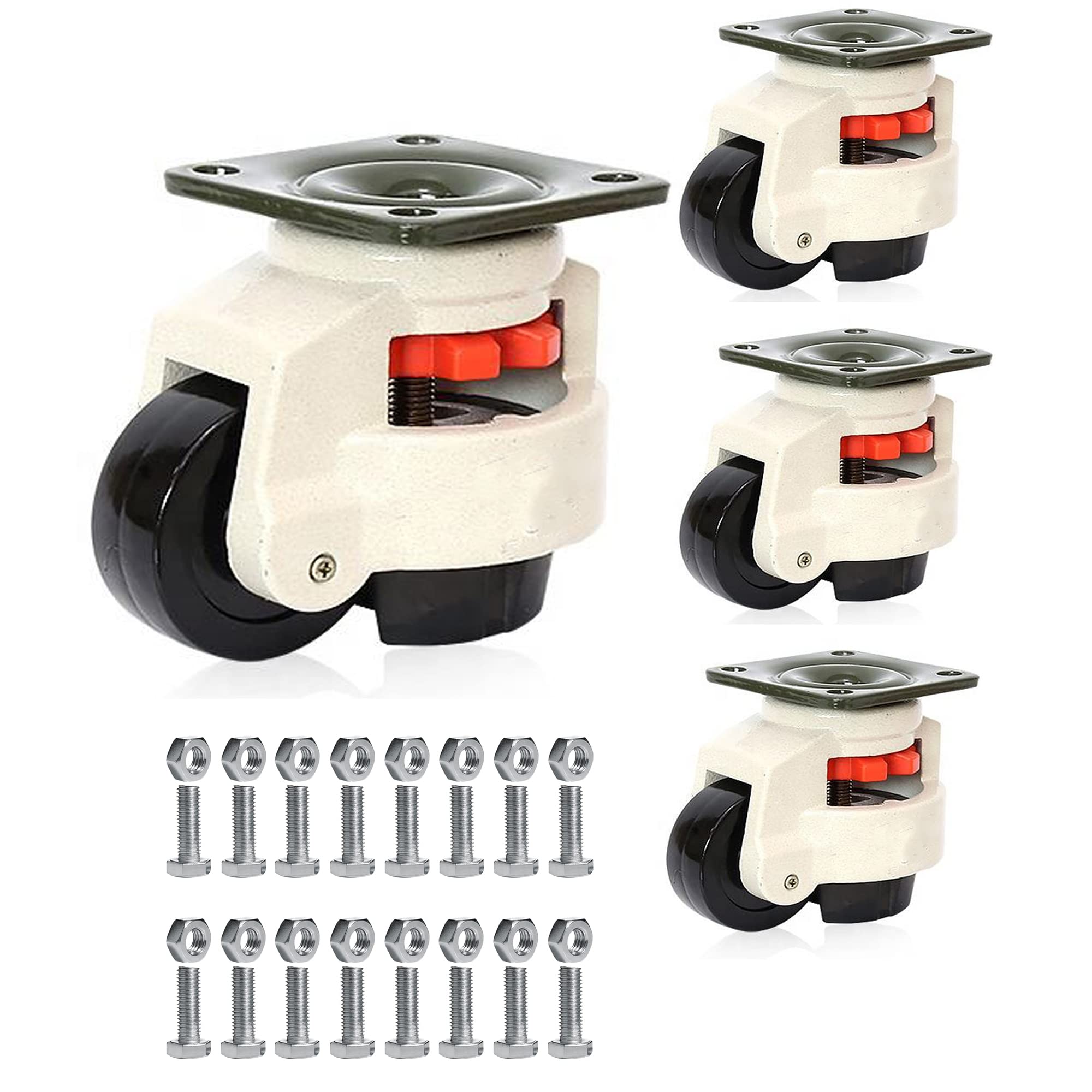 Snapklik.com : 4 Pack GD-40F Leveling Machine Casters -440 Lbs Per Set ...