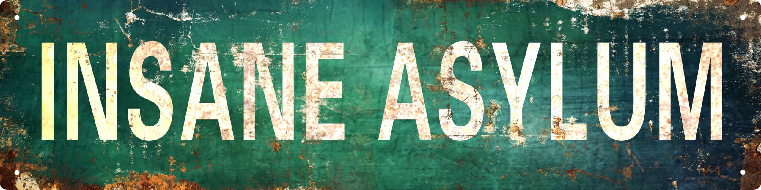 Amazon.com: AWISZZZ Vintage Metal Tin Sign Retro Insane Asylum Signs ...