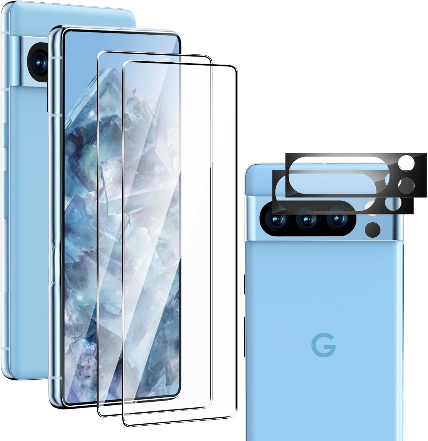 Qoosea 2 Pack Screen Protector for Google Pixel 8 Pro with 2 Pack ...