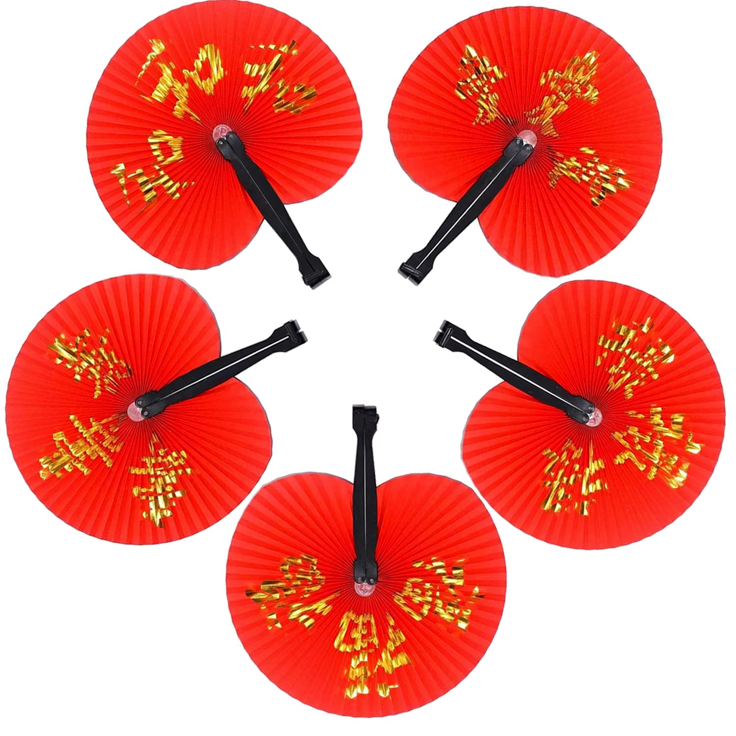 Amazon.com: Bestage 10 Pieces Chinese New Year Decorations Paper Fans ...