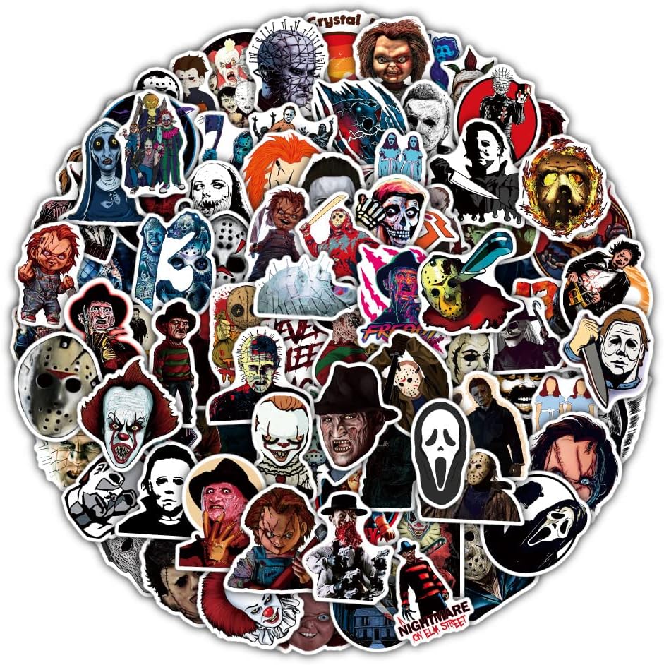 Amazon.com: 100 Pcs Horror Stickers ,Thriller Stickers Scary Serial ...