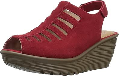 Amazon.com | Skechers Women's Parallel-Trapezoid Wedge Sandal,red,7.5 W ...