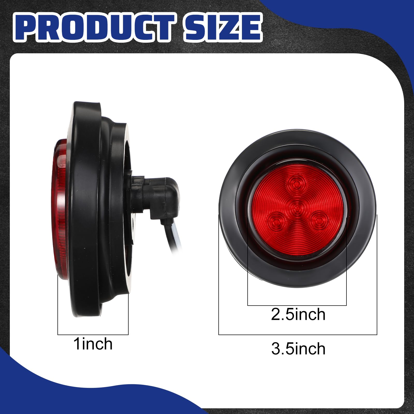 Snapklik.com : VIHOSE 20 Pcs 2.5 Inch Led Trailer Marker Lights Flash ...