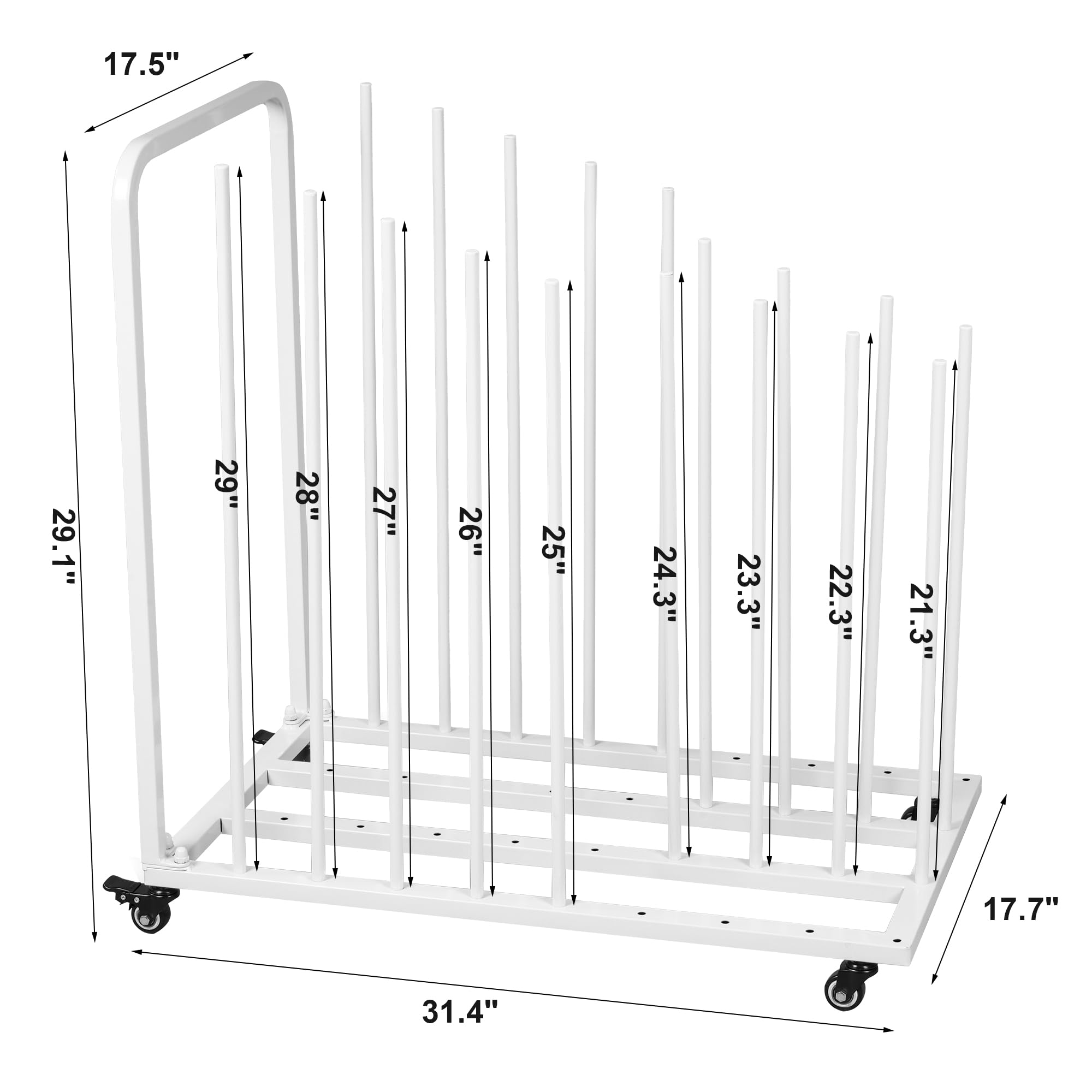 Snapklik.com : Rolling Art Canvas Storage Rack On Wheels, Adjustable ...
