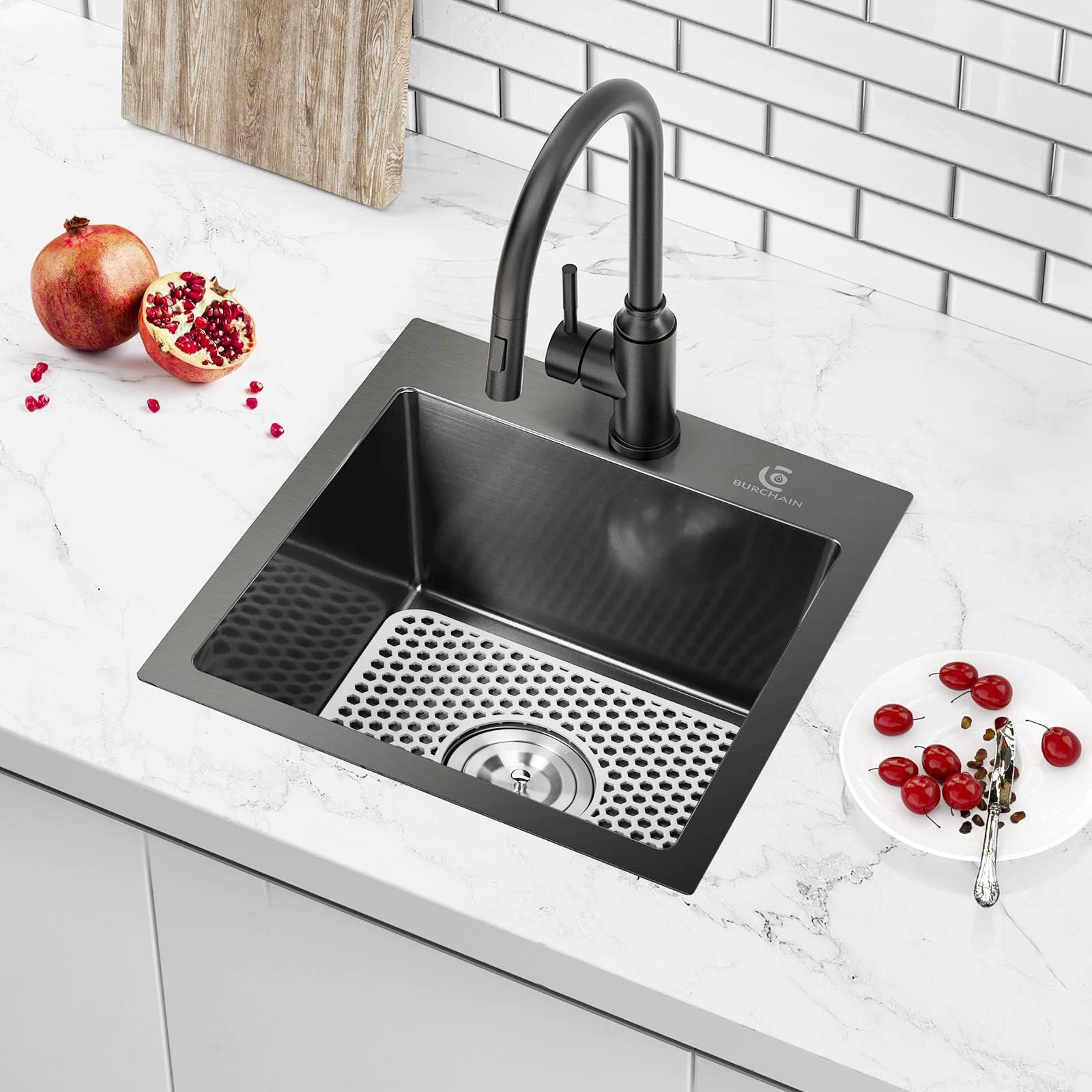 Bar Sink,15 x20 inch Drop-in Kitchen Sink,Small Kitchen Sink for RV,18 ...