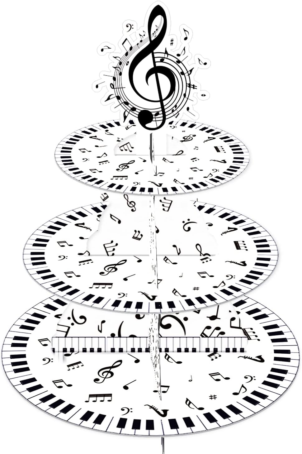 Amazon.com: 3-Tier Music Notes Cardboard Cupcake Stand/Tower for Party ...