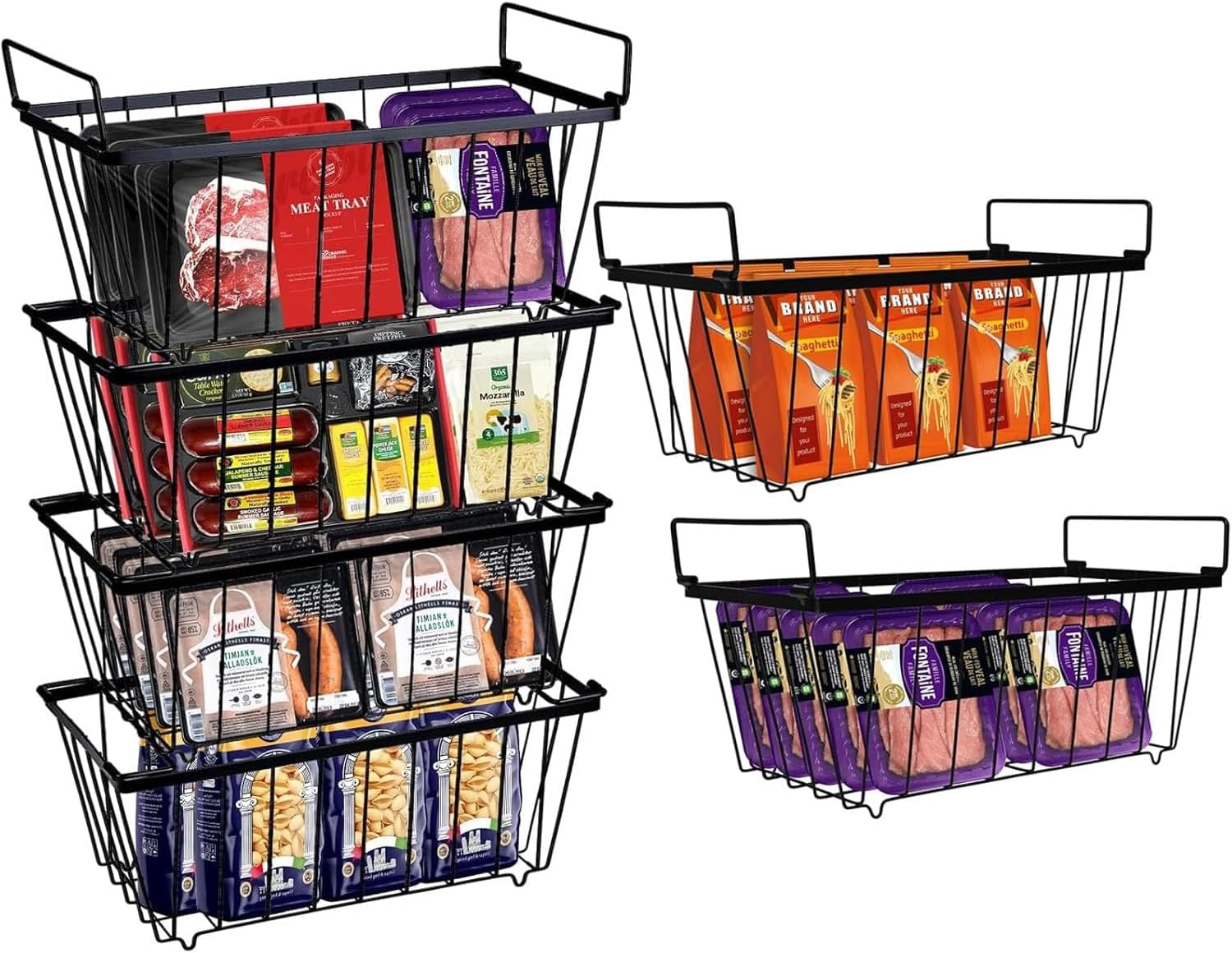 Amazon.com: Chest Freezer Organizer Bins, 6 Pack Freezer Baskets for 7 ...
