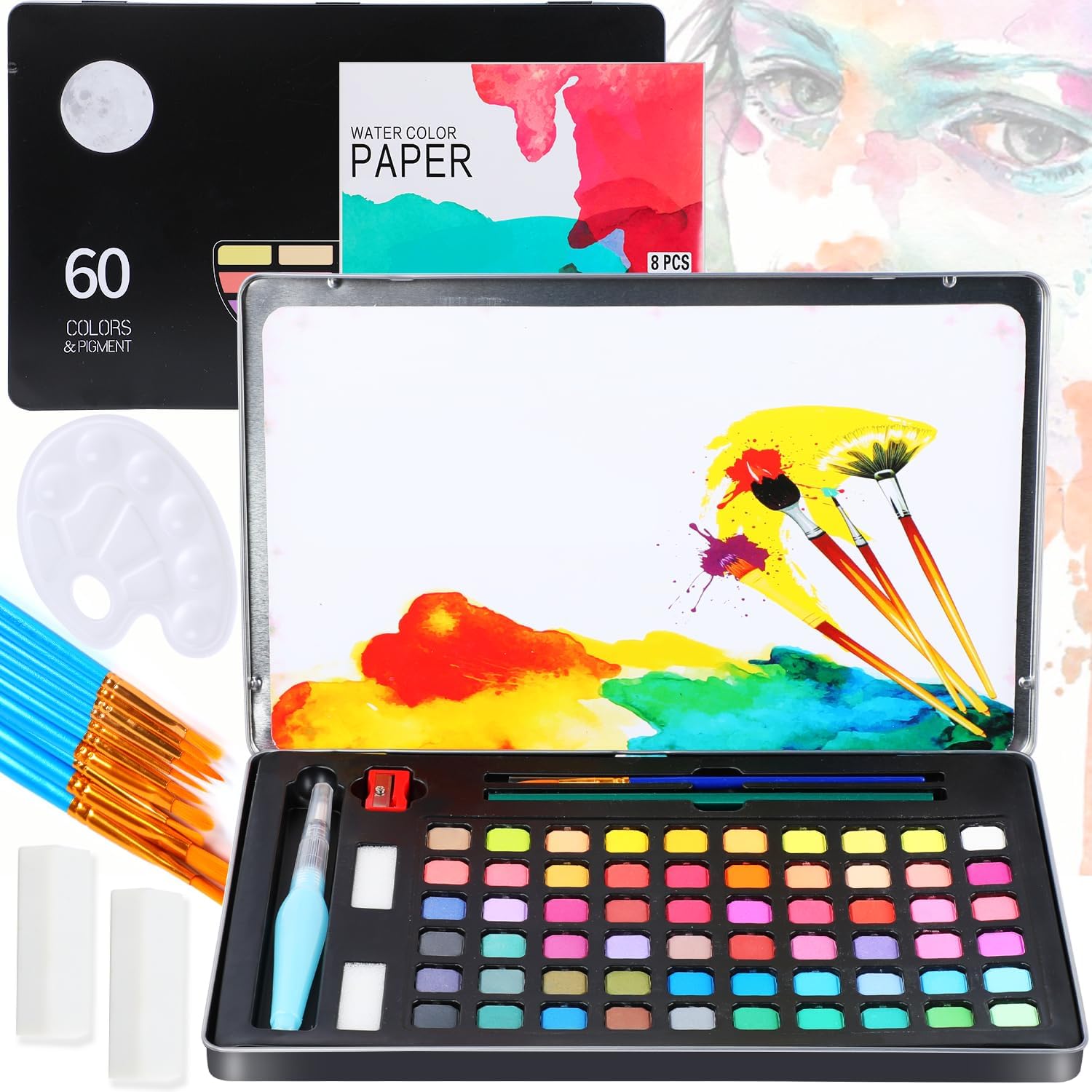 (2022 Nuevo modelo) Cheelom Pintura de Acuarela, Set de 36 Colores,Kit ...