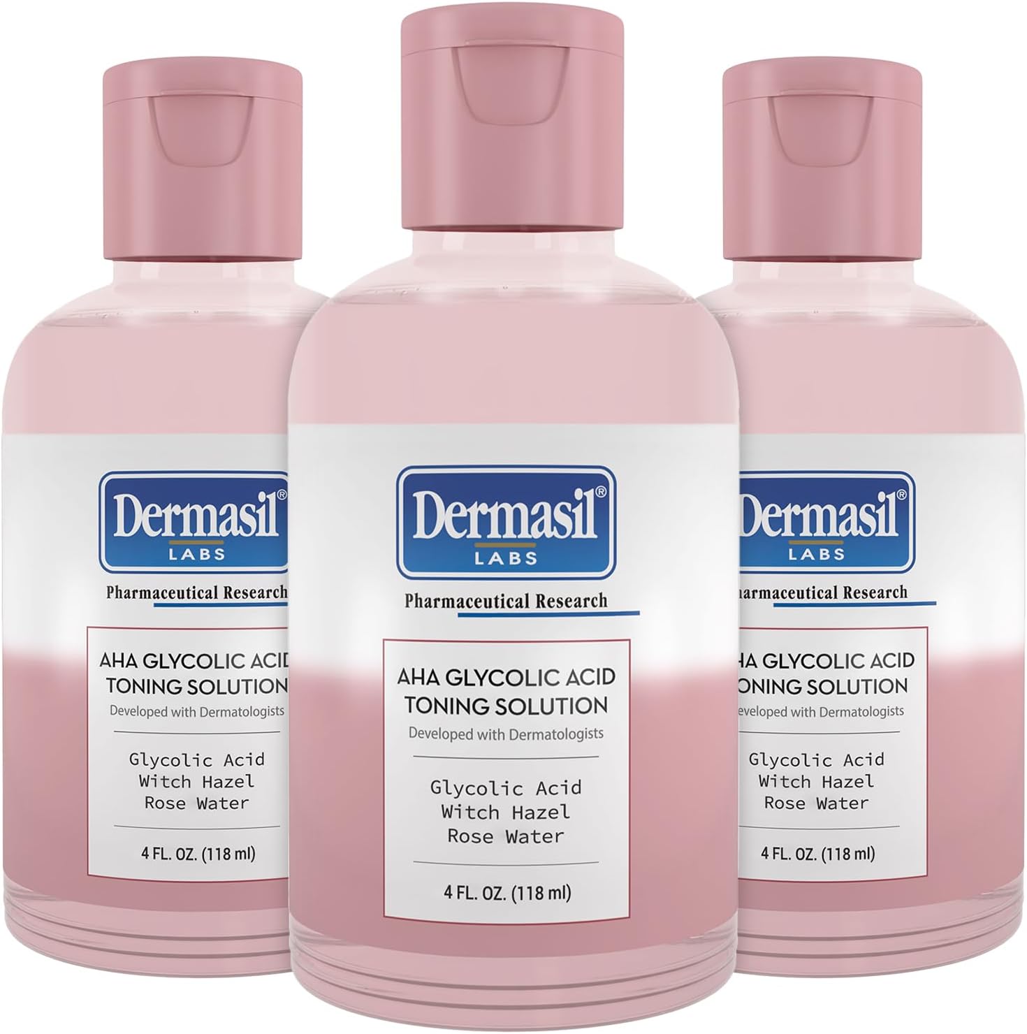 Amazon.com : Dermasil AHA Glycolic Acid Toning Solution 3-Pack ...