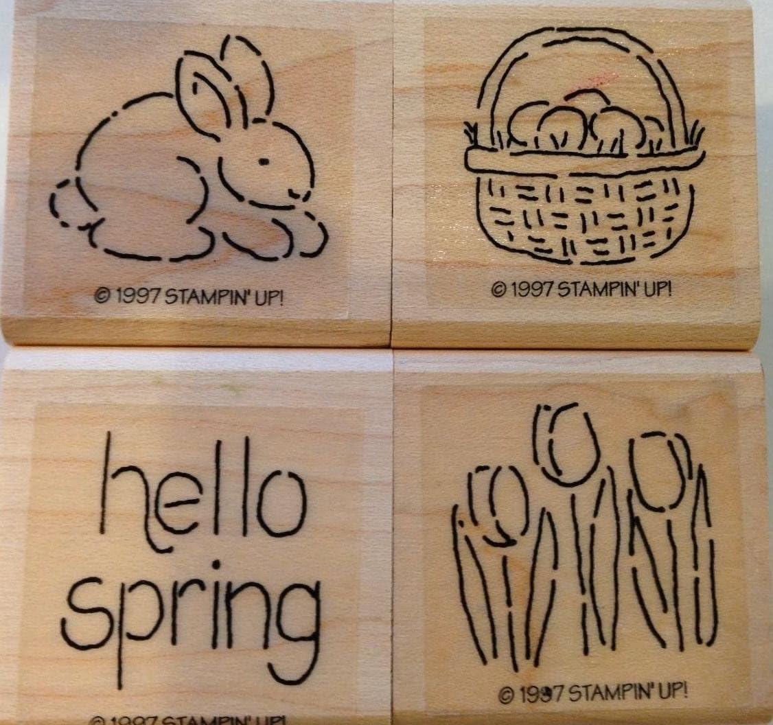 Amazon.com: Stampin' Up! Hello Spring Stamp Set of 4 - Retired 1997 ...