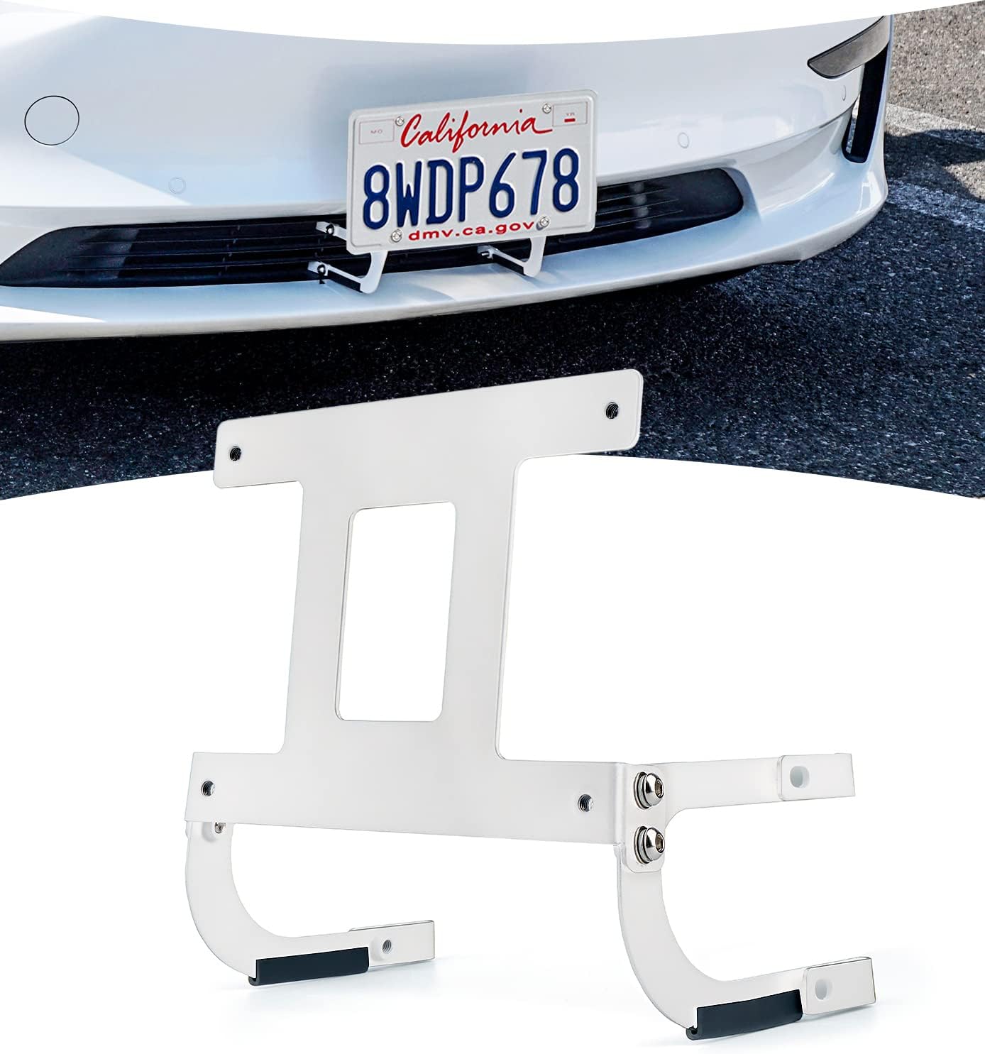 Amazon.com: Aluminum No Drilling Front License Plate Holder, Patented ...