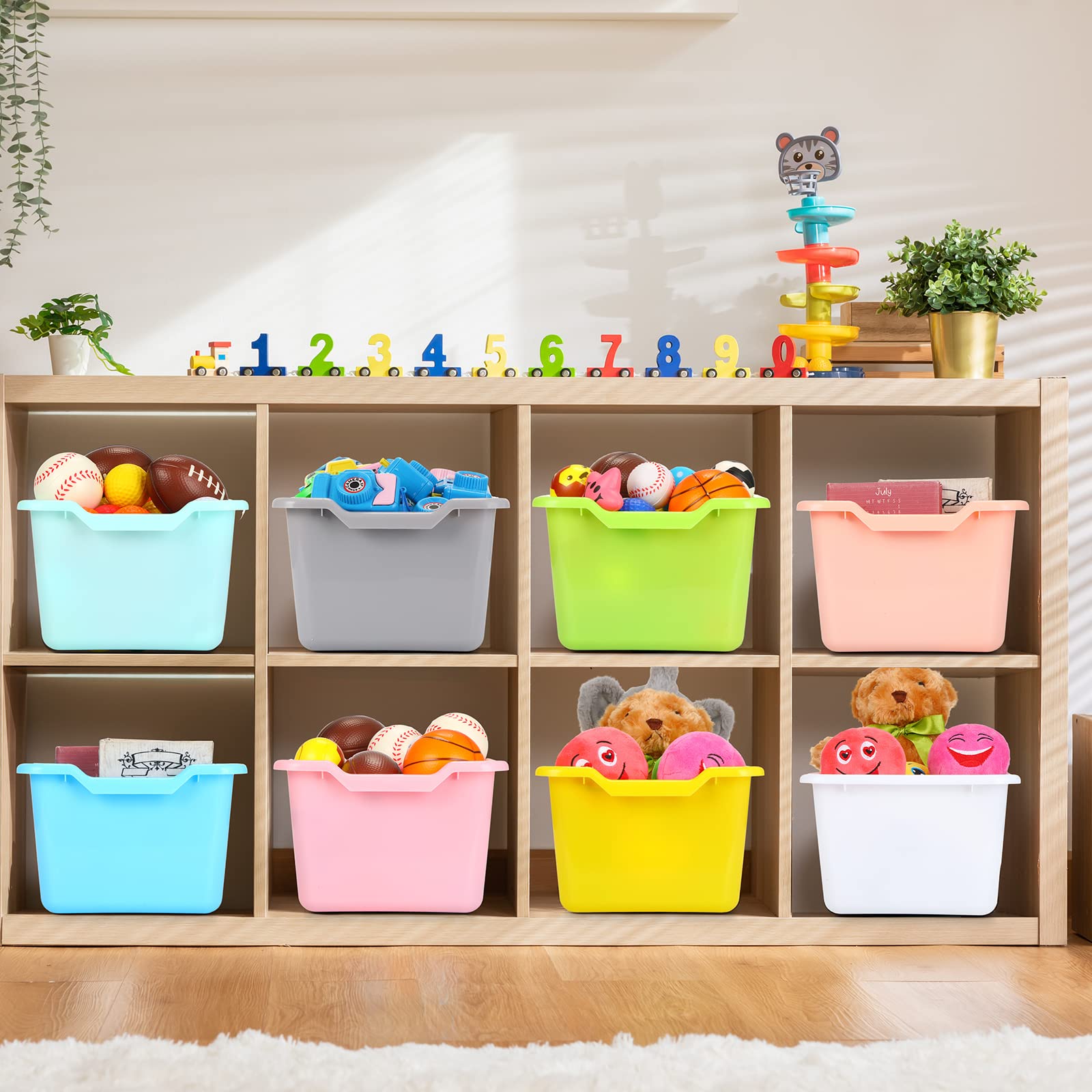 Plastic Kids Childrens Clothes Toy Storage Box Tub Room Tidy Bucket Bin