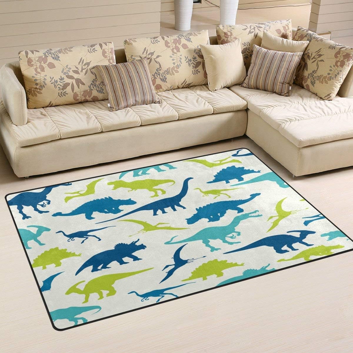 Use7 Colorful Cartoon Dinosaur Animal Area Rug Rugs Non-Slip Floor Mat ...