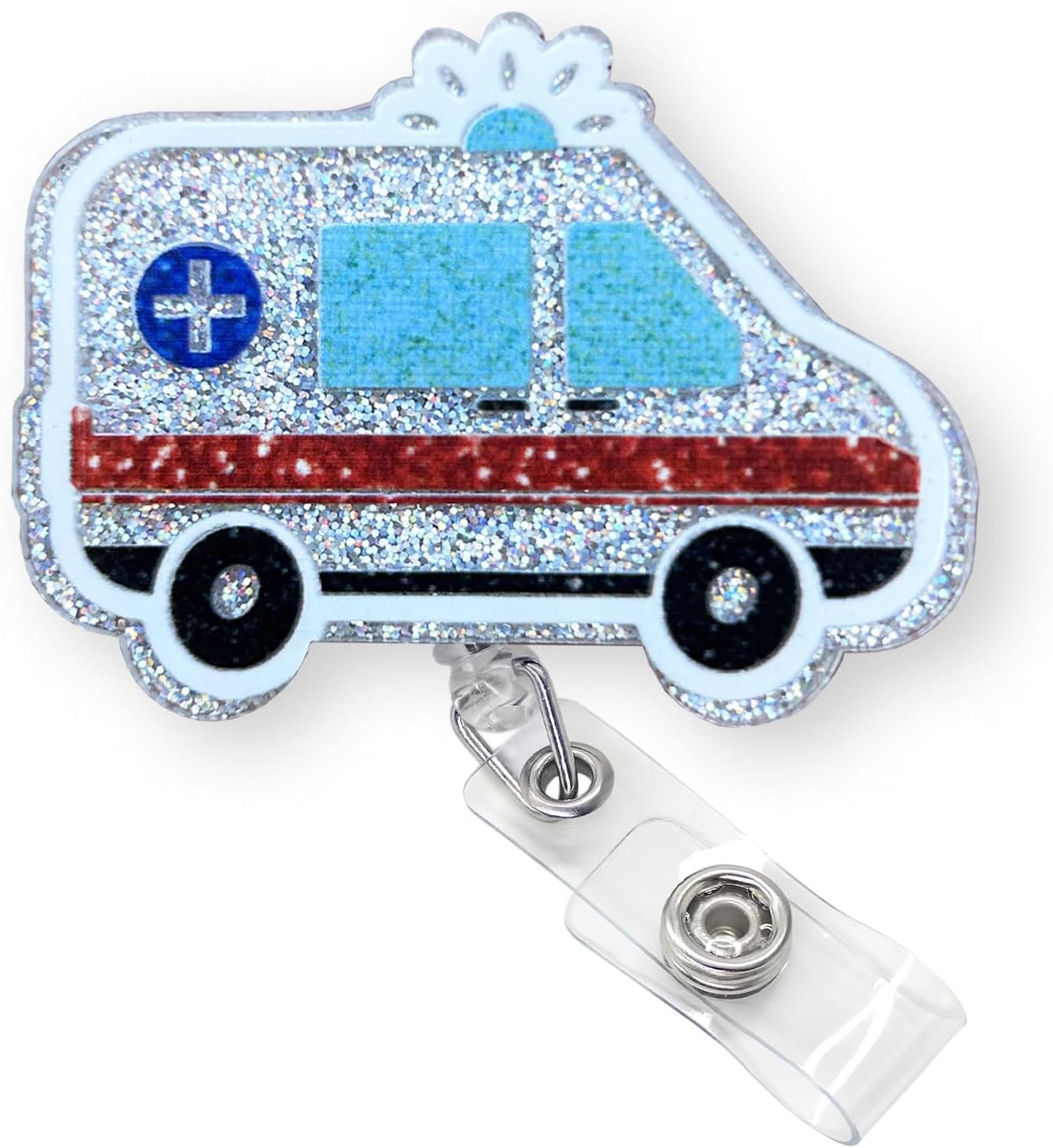 Amazon.com : Ambulance EMT Badge Reel Retractable for First Responder ...