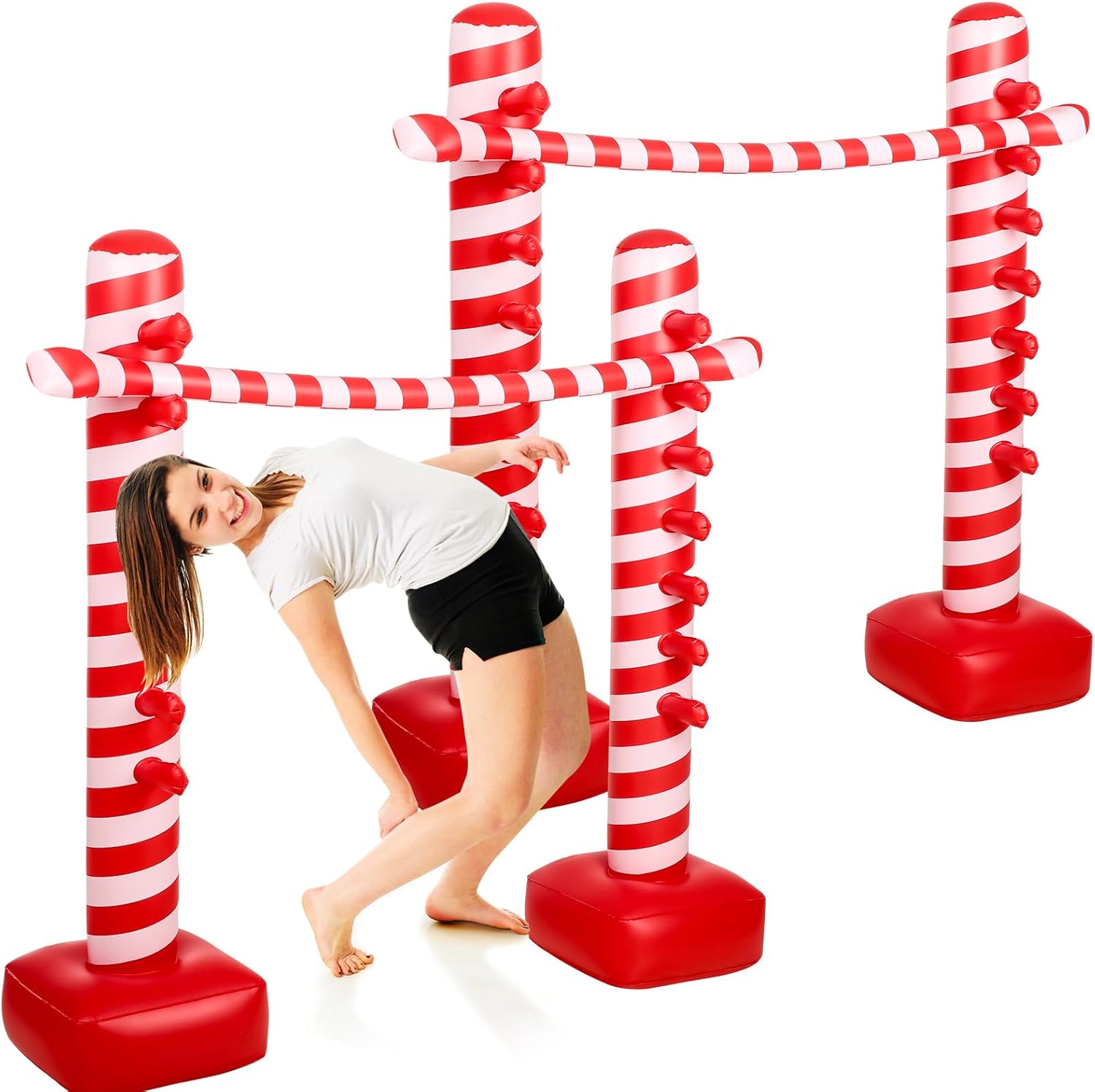Amazon.com: Lunmon 2 Set Christmas Inflatable Limbo Game Xmas Party ...
