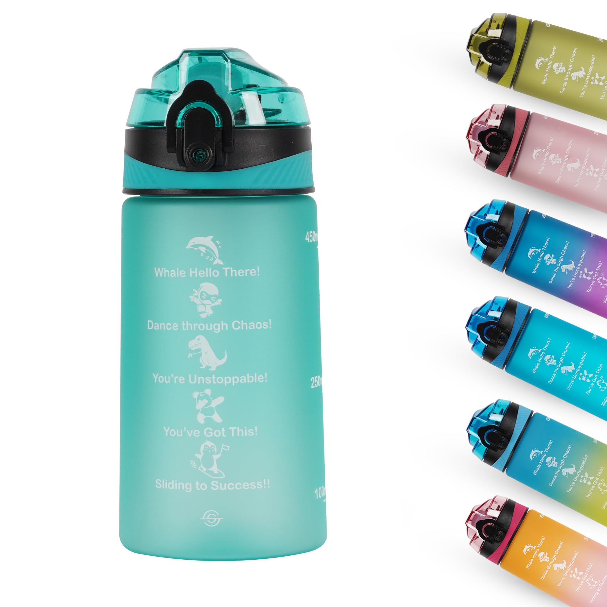 SOLARA Sipper Water Bottle for Kids 500ml with Motivational Time Marker ...