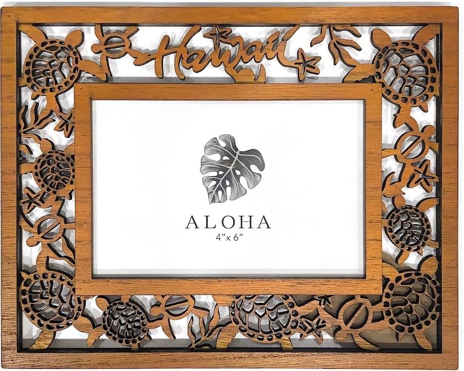 Amazon.com - Tiki Products Wooden Picture Frame with Hawaiian Turtle ...