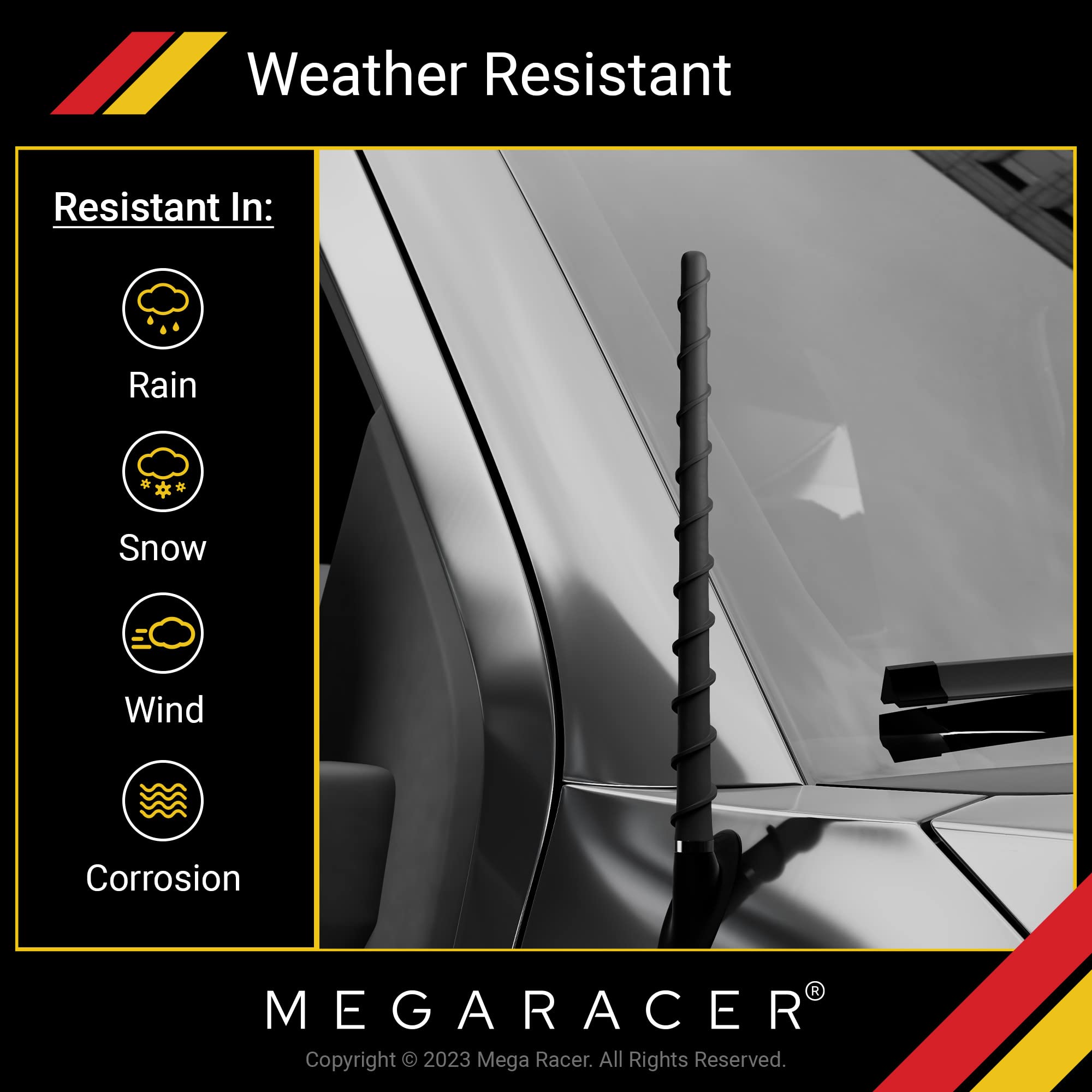 Alpha Defense Bullet Antenna Car Antenna Adapter Car Spiral Antenna, 7 ...